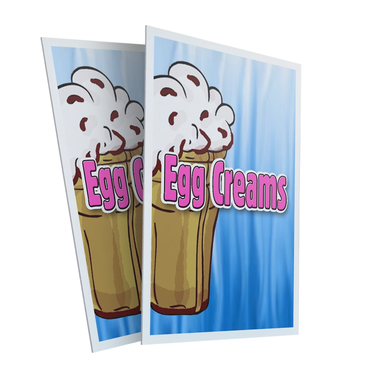 Egg Creams (2-PACK) 24" x 36" Plastic Signs | Sign Insert 4mm ...