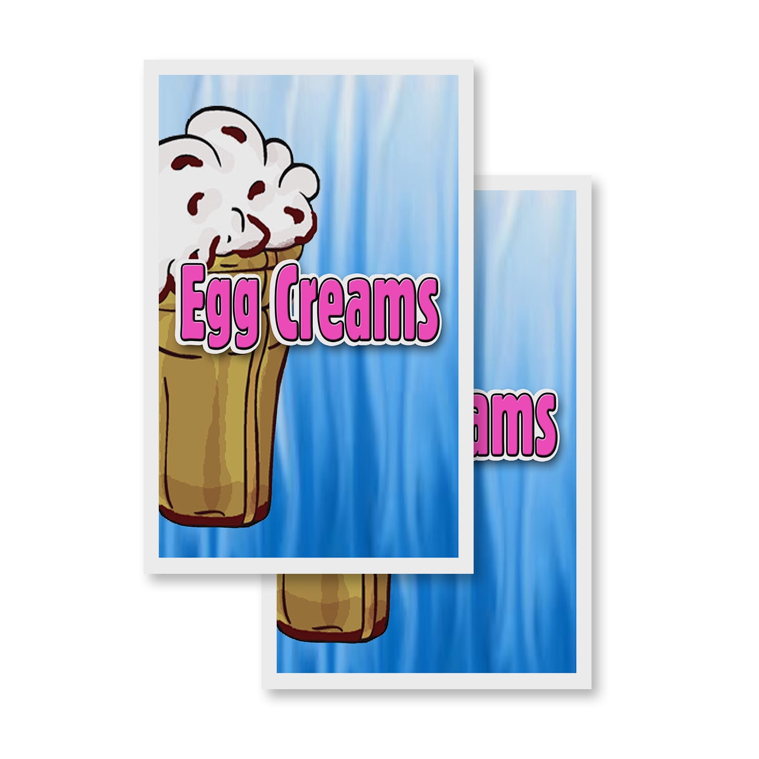 Egg Creams (2-PACK) 24" x 36" Vinyl Decals | Sign Insert Peel & Stick ...