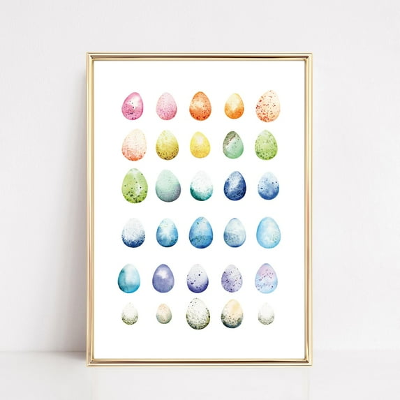 Egg Day Eggs Print, Egg Day Decorations, Spring Decor, Rainbow Wall Art ...