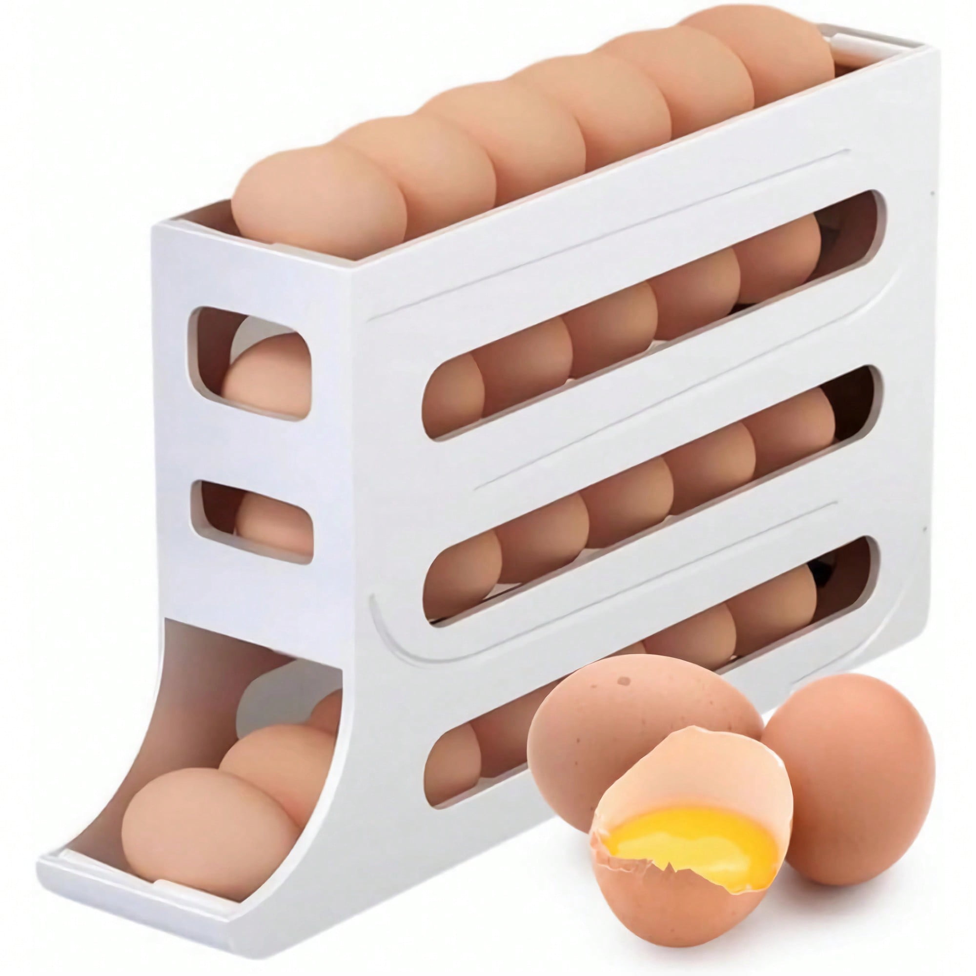 Egg DispenserAutomatic Rolling Egg Tray Organizer, Space Saving ...