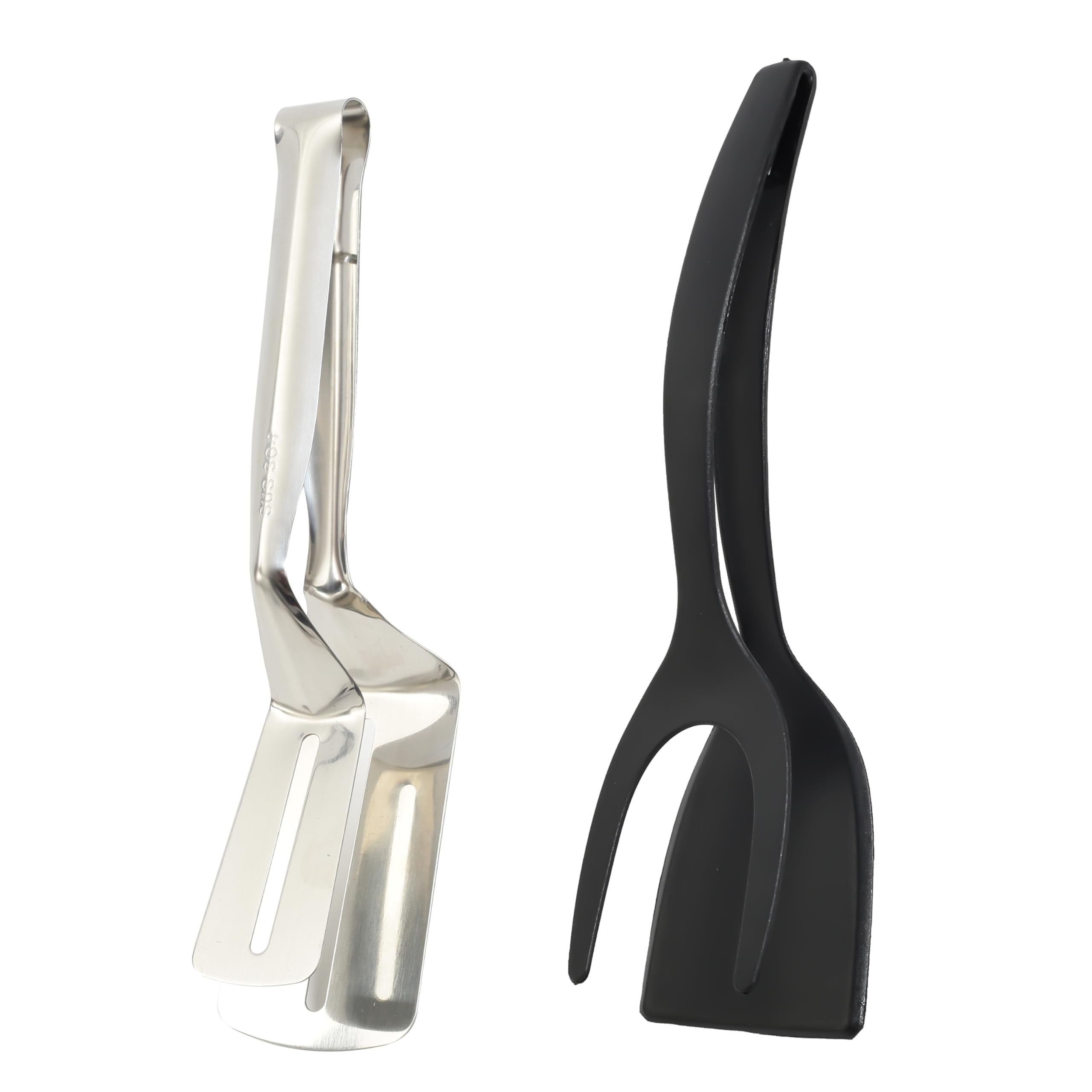 Egg Flipper Spatula And 304 Stainless Steel Fish Spatula, 2 In 1 Grip ...