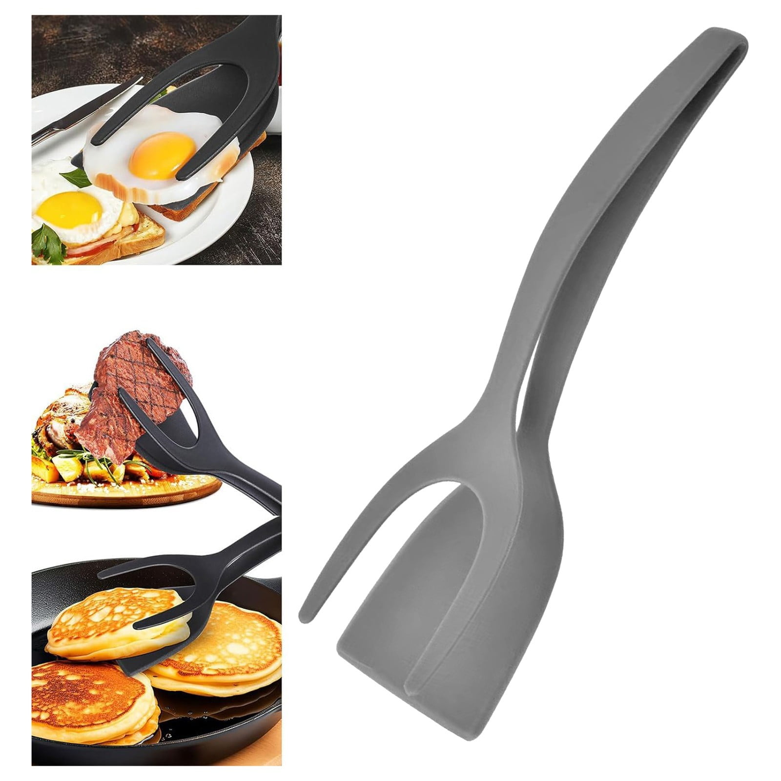 Egg Flipper Spatula Tongs 1 PCS Spatula for Non Stick Frying Pan 2 in 1 ...