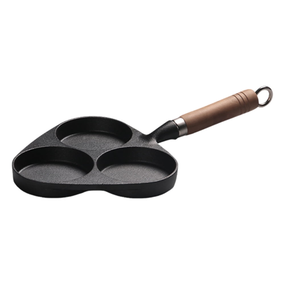 Egg Frying Pan 3 Divider Flower Cookin Clover Cast Iron Egg Cooker Pan ...