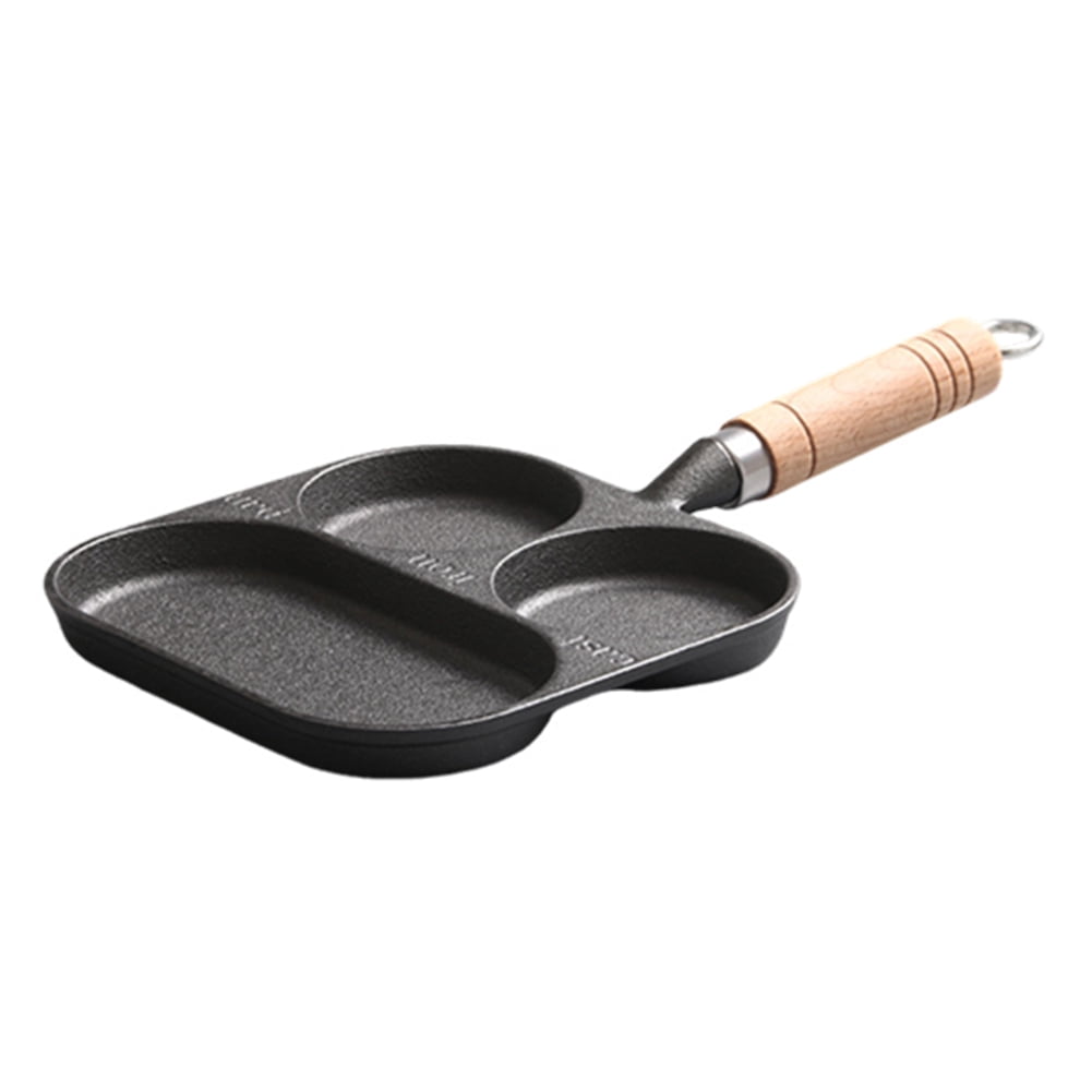 Egg Frying Pan with 3 Sections Nonstick Burger Pan Divided Grill Frying ...