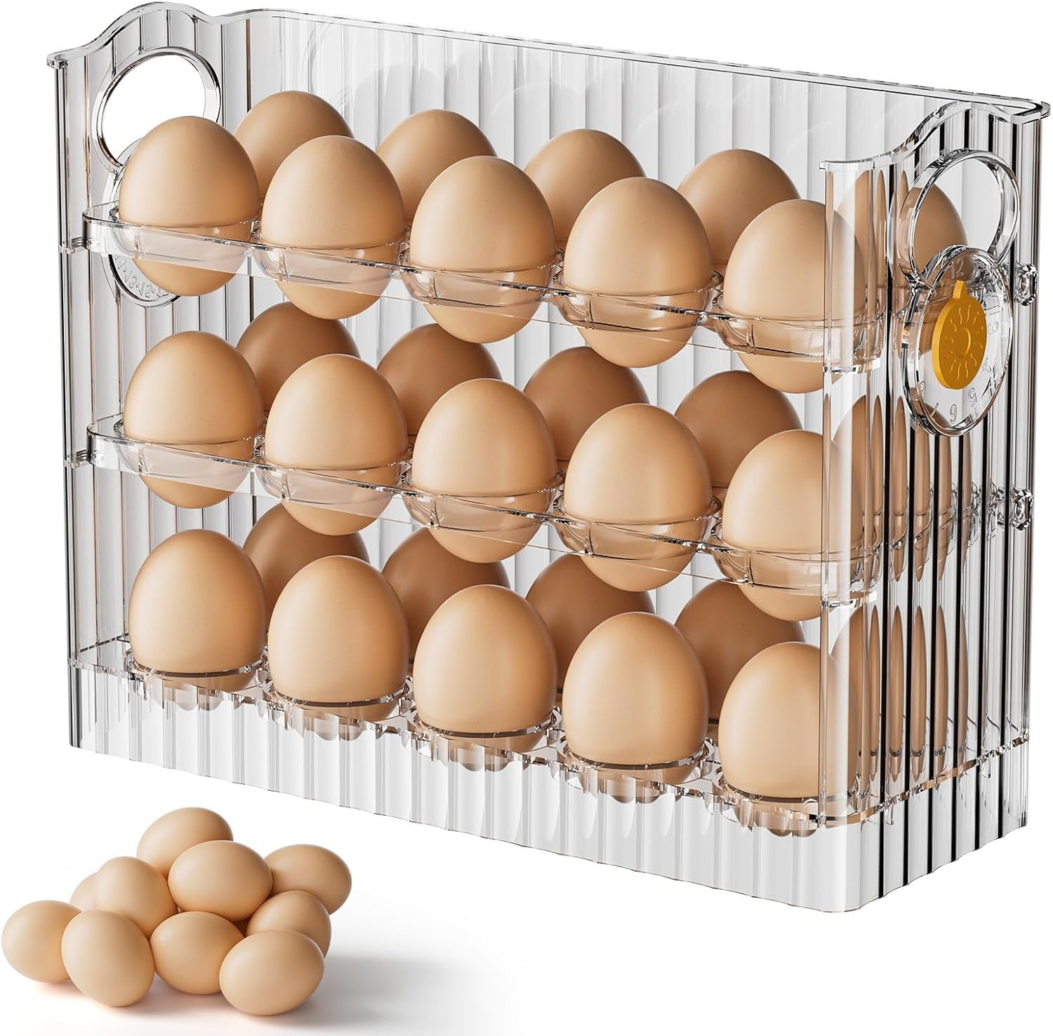 Egg Holder for Fridge, 3 Tiers Egg Organizer for Refrigerator, Eggs ...