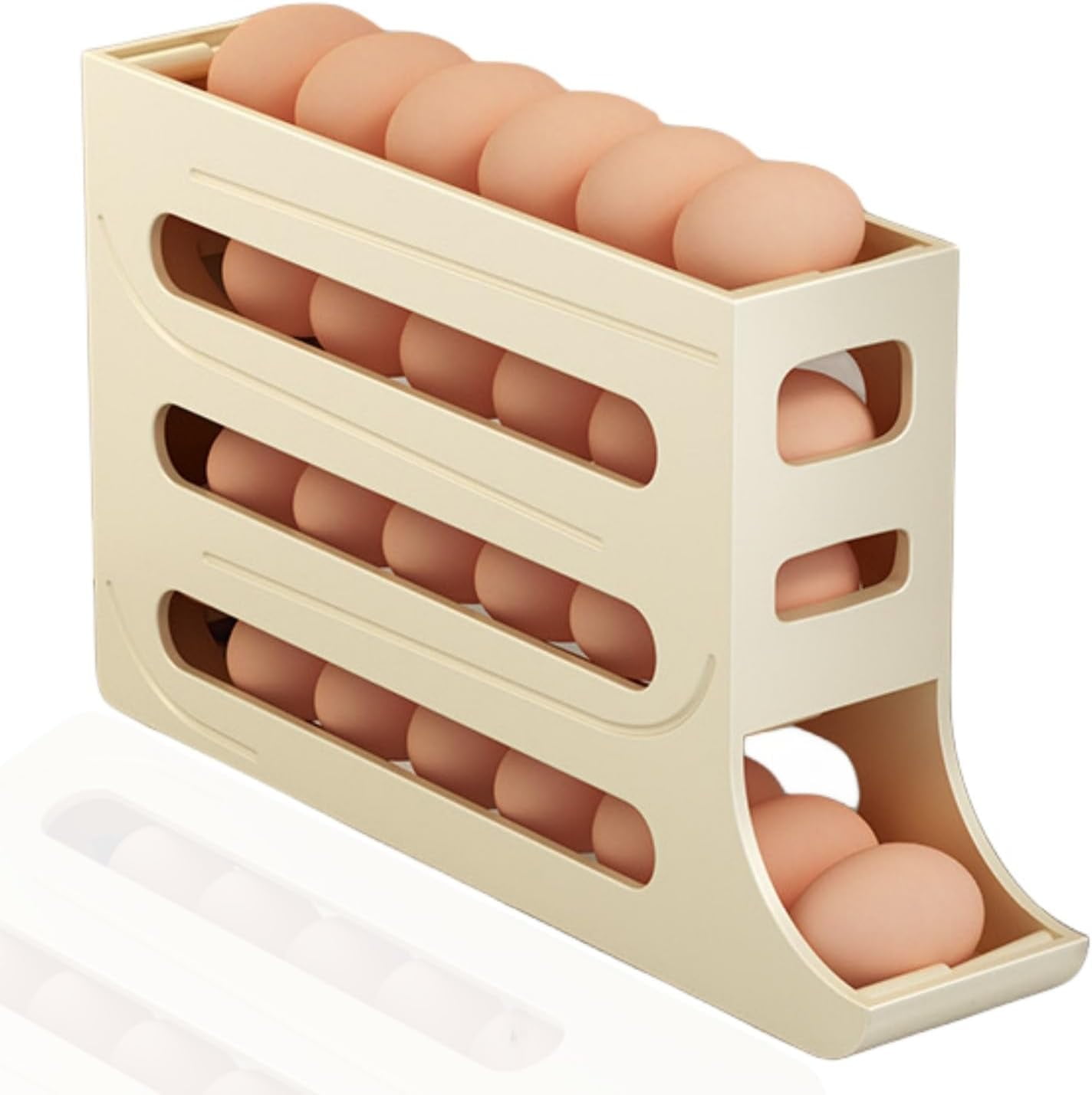 Egg Holder for Fridge, 4-Layer Automatic Egg Rolling Dispenser, Holds ...