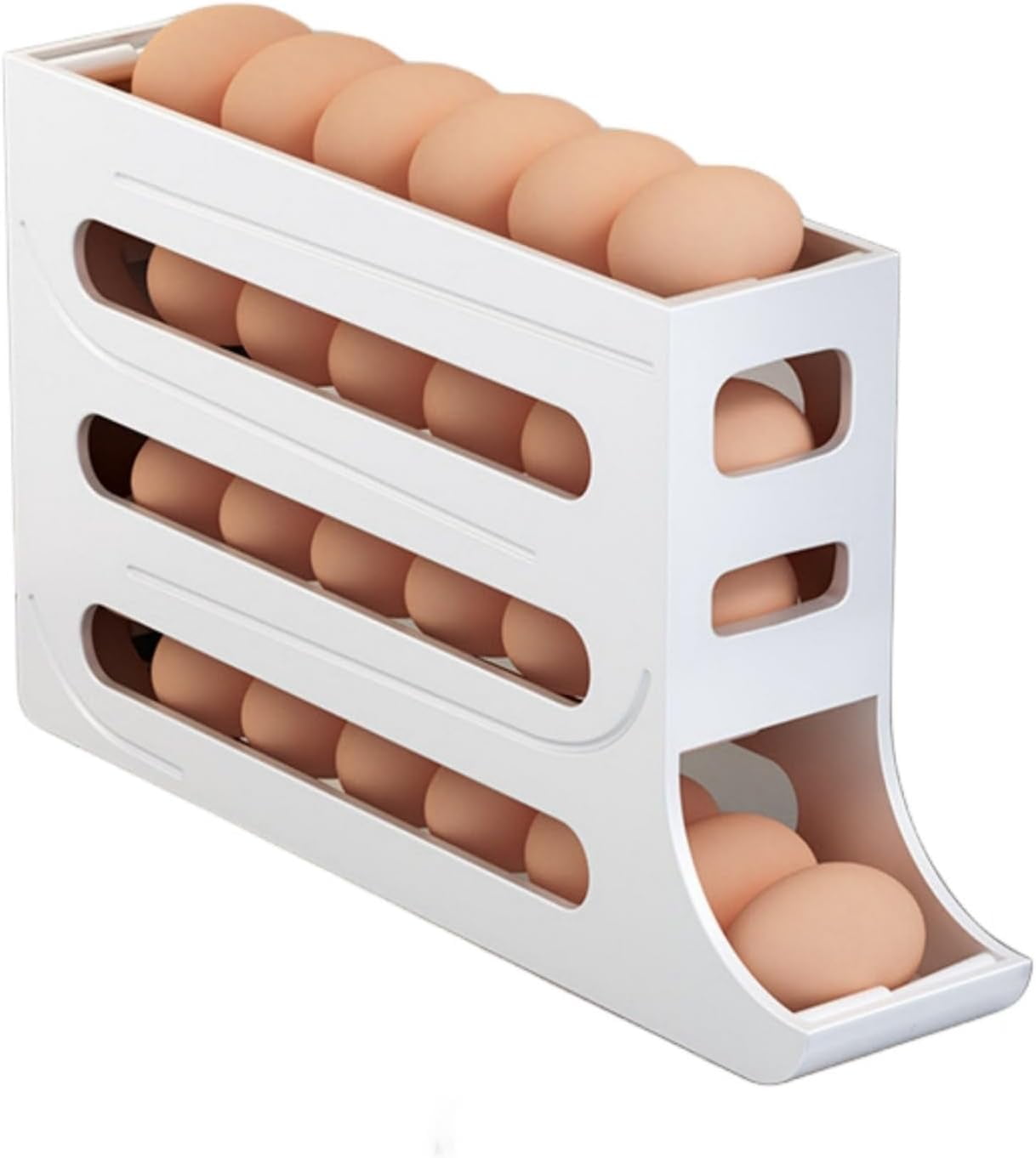 Egg Holder for Fridge, 4 Tiers Automatic Egg Rolling Dispenser, Space ...