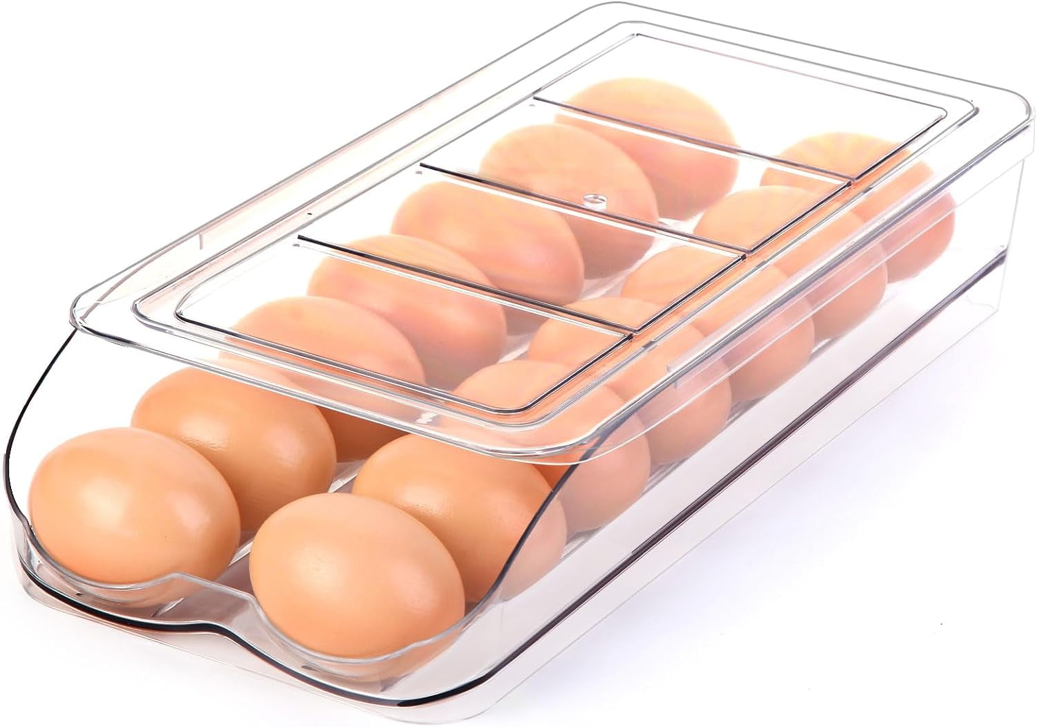 Egg Holder for Fridge, Automatic Rolling Egg Container for Refrigerator ...
