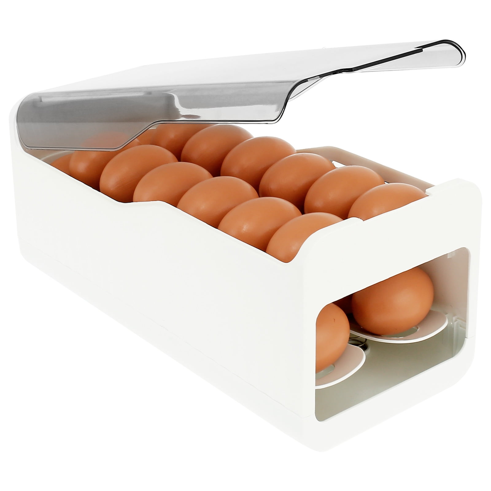Egg Holder for Fridge with Time Scale Function Spring Automatic Rolling ...