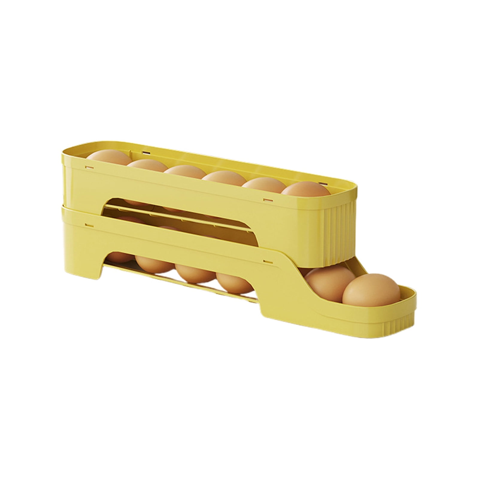 Egg Holder for Fridge, Transparent Rolling Egg Dispenser, Space Saving ...