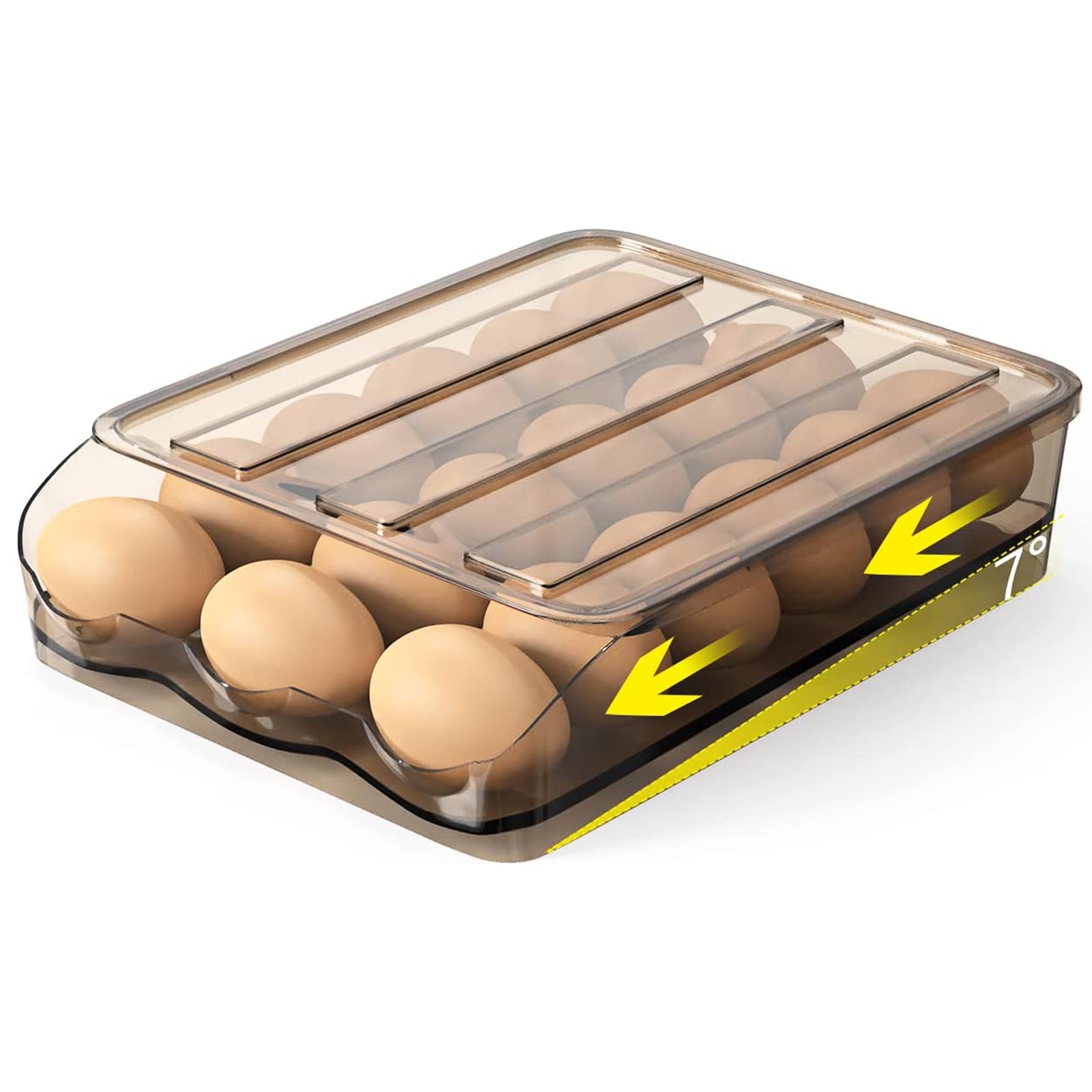 Egg Holder for Refrigerator Automatic Rolling Egg Box, Slide Design for ...