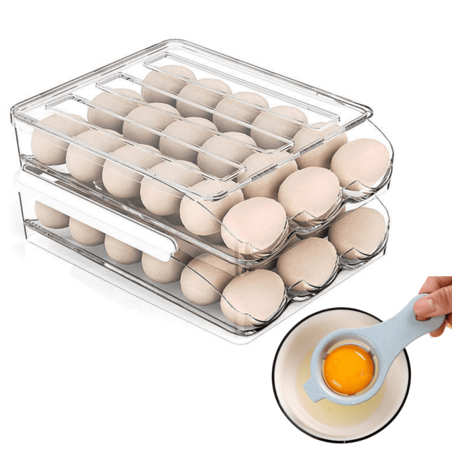 Egg Holder for Fridge 36-Capacity Egg Container , Fridge Organizer Bins ...