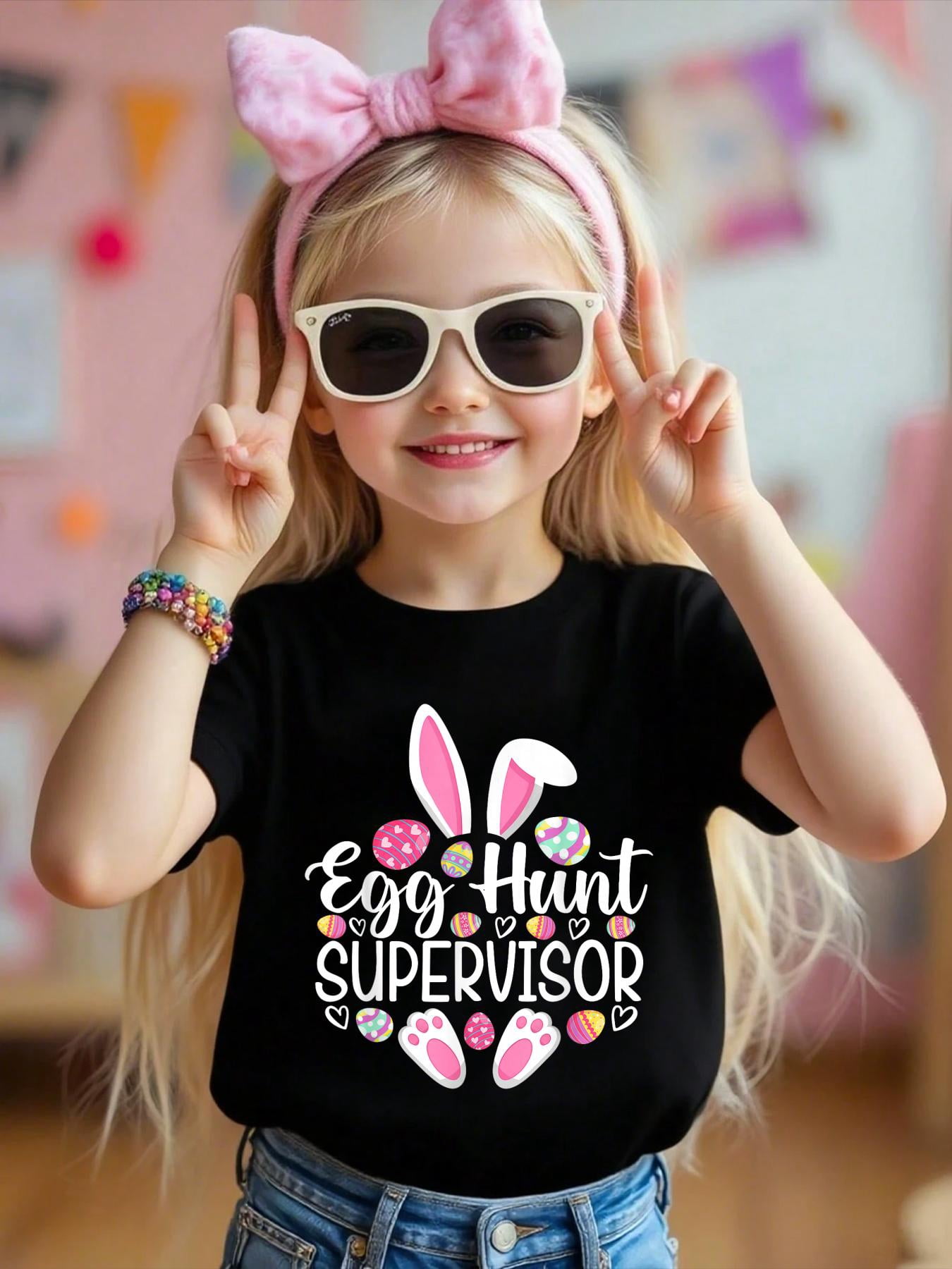 Egg Hunt Supervisor Funny Easter Day Egg Hunt Squad Kids T-Shirt ...
