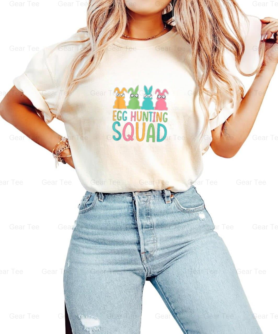 Egg Hunting Squad, Crew, Funny, Family, Happy Easter, Bunny, Holiday, Group, Team Comfort Color ...