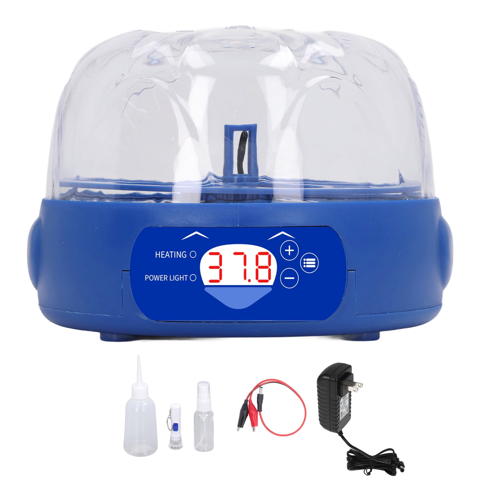 Egg Incubator 6 Eggs 15W Blue with Automatic Turner Egg Candler Display ...