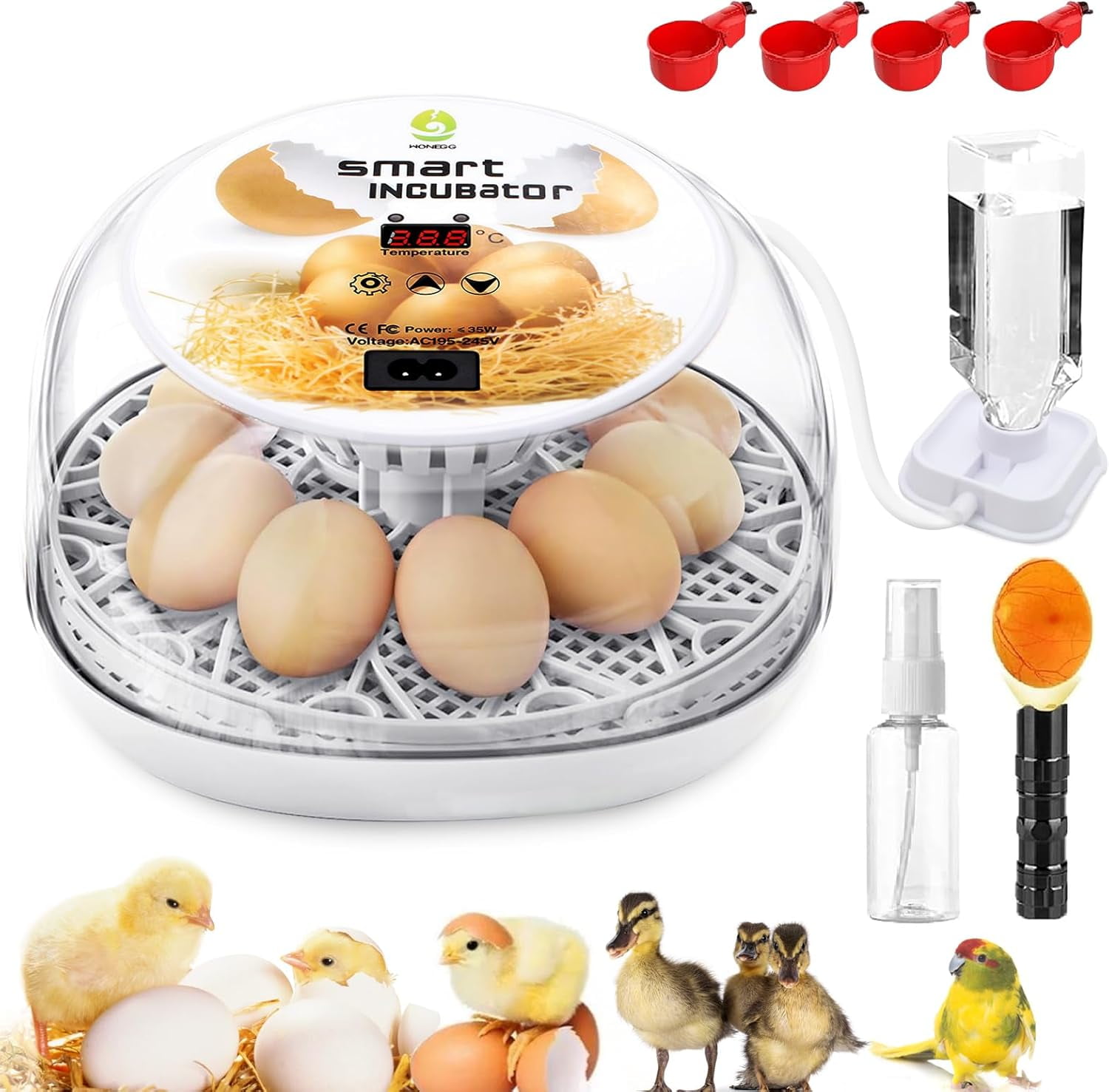 Egg Incubator with Automatic Egg Turning Control, Incubators for Hatching Eggs, Chicken, Ducks ...