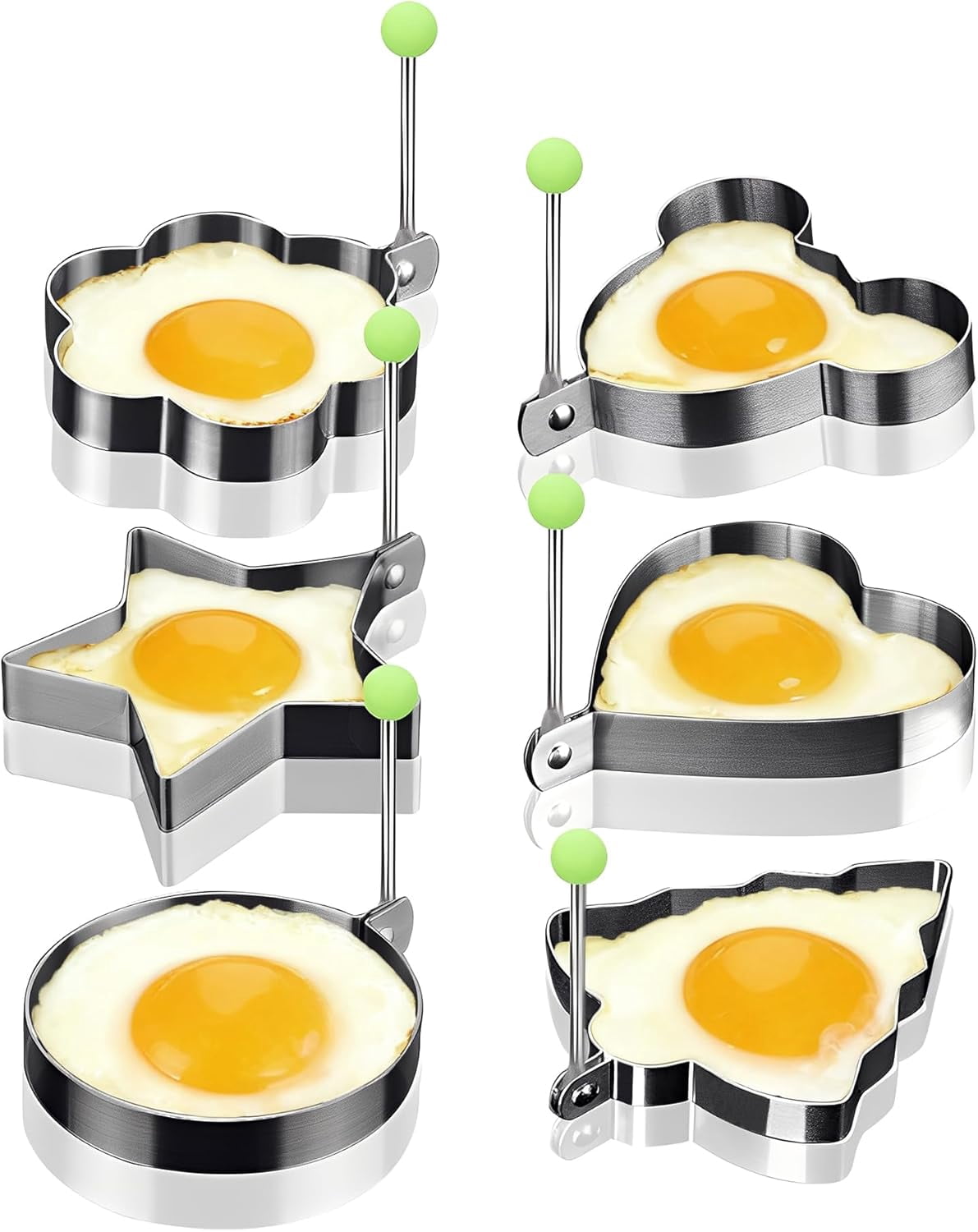Egg Molds Egg Shaper Egg Ring Pancake Maker with Handle-6PCS - Walmart.com