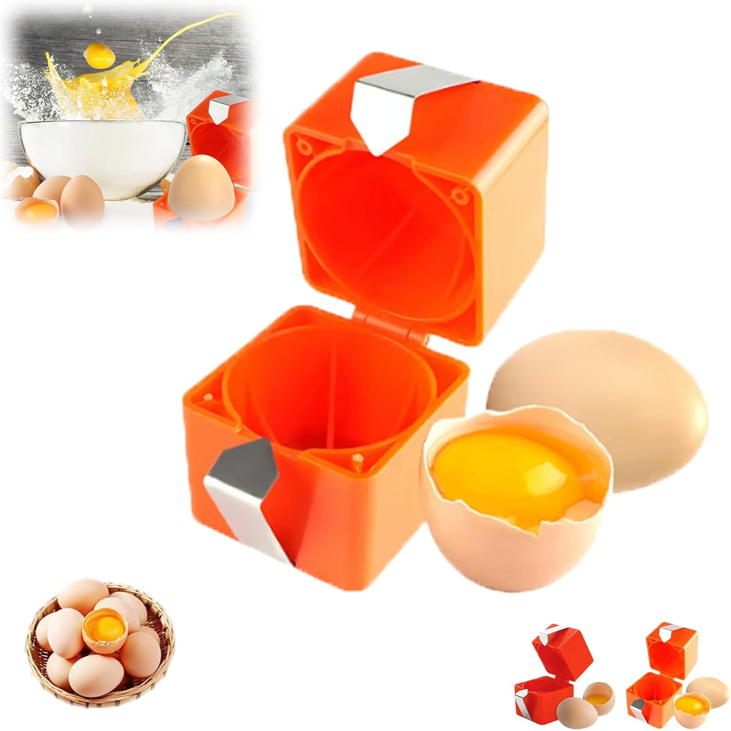 Egg Opener, 2025 New Egg Cracker Tool for Raw Eggs, Mini Handheld Egg ...