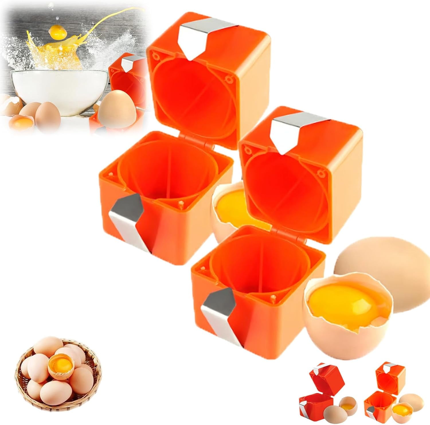 Egg Opener, 2025 New Egg Cracker Tool for Raw Eggs, Mini Handheld Egg ...