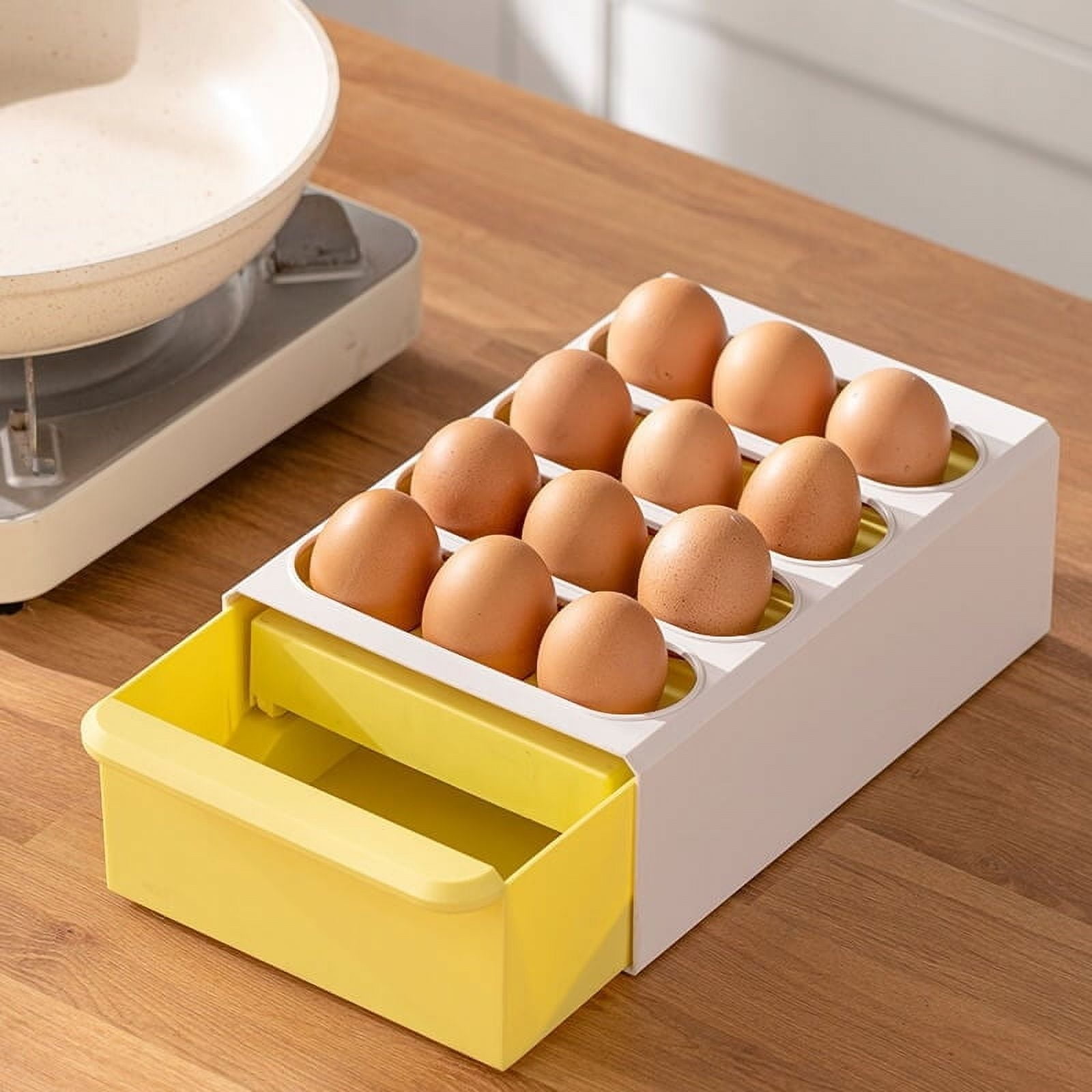Egg Organizer for Refrigerator Plastic Egg Dispenser for Fridge Egg ...