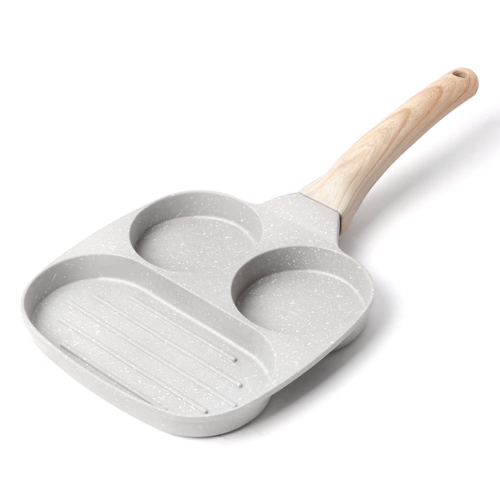 Egg Pan Nonstick for Breakfast, DIIG 3 Section Granite Pancake Pan ...