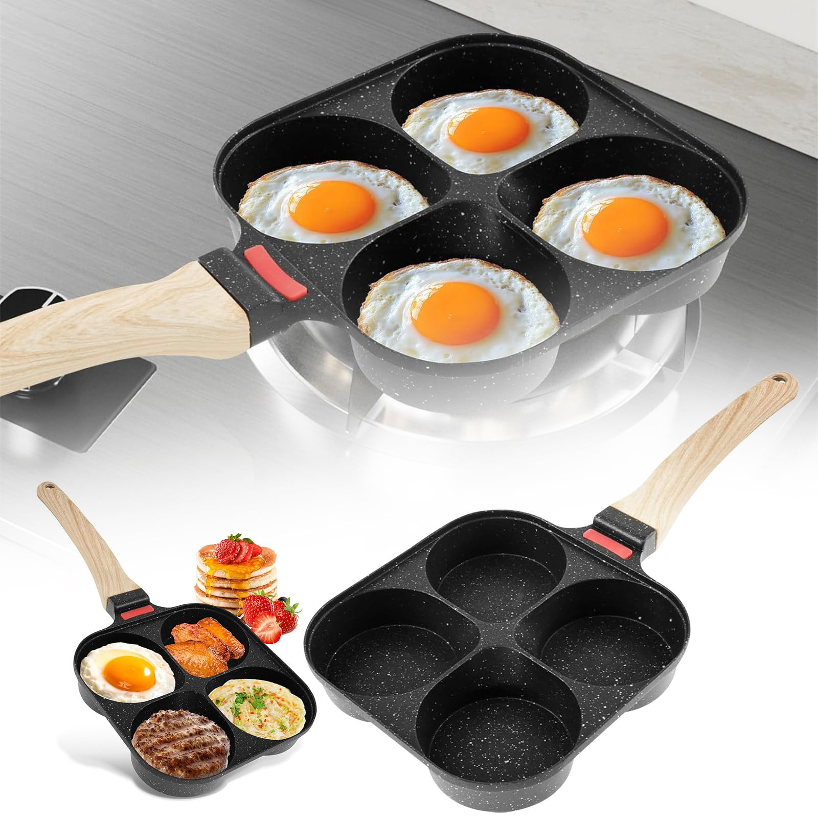 Egg Pan Pancake Pan With 4 Holes Pan Egg Pan Pan With Non Stick Coating ...