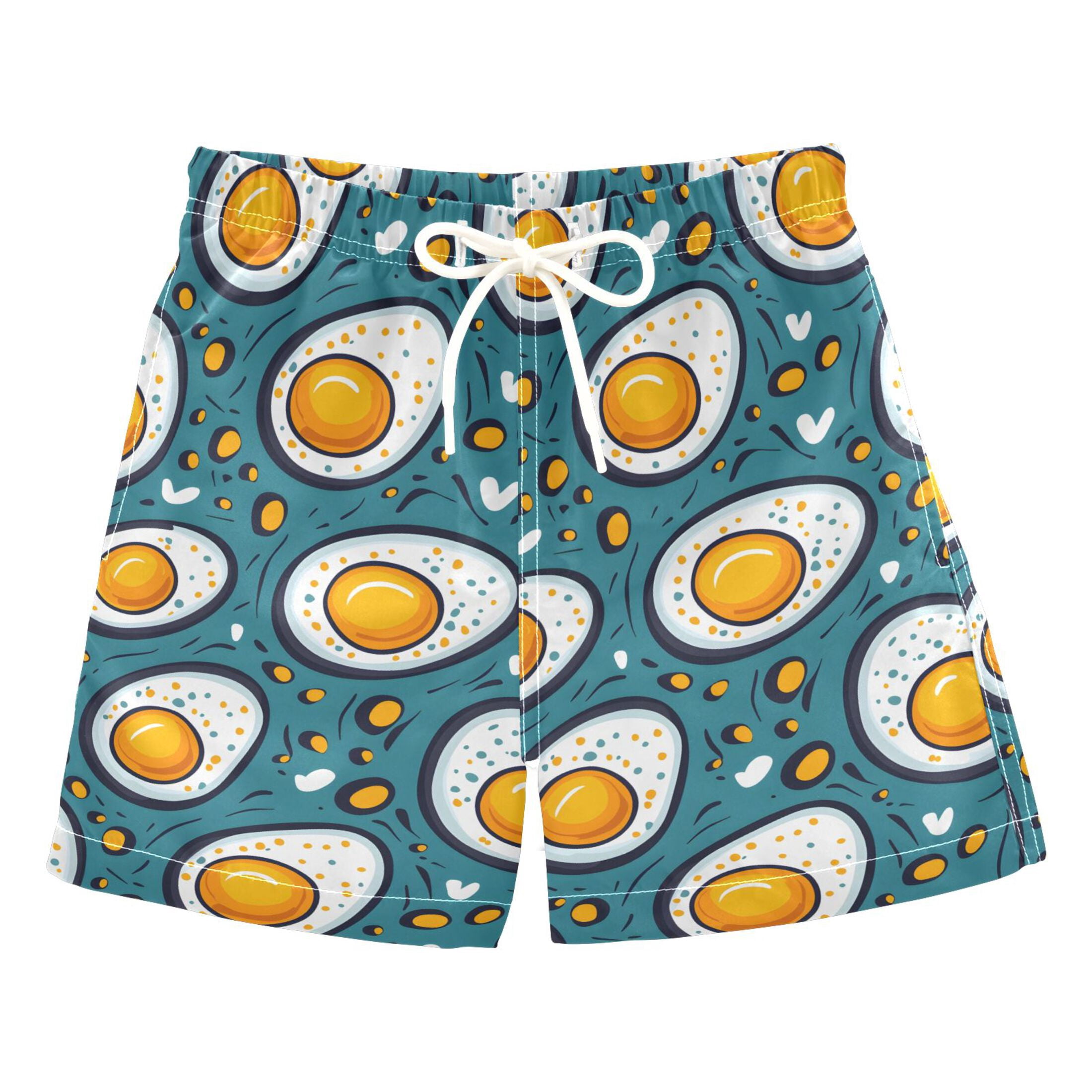 Egg Pattern Swim Trunks Quick Dry Beach Pool Board Shorts Lightweight ...