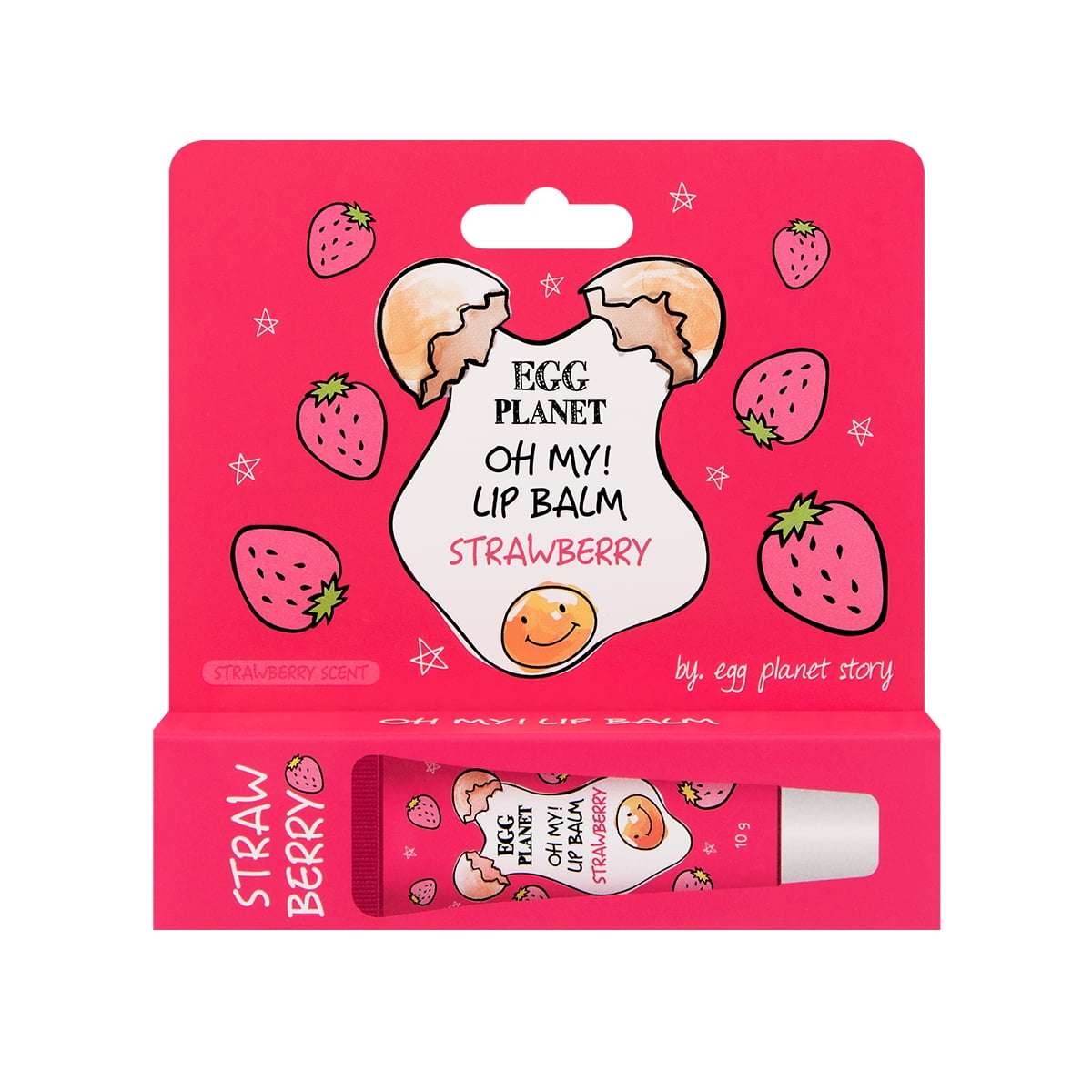 Egg Planet Oh My Lip Balm Strawberry, 0.3 oz (3 Pack), Moist tube type ...