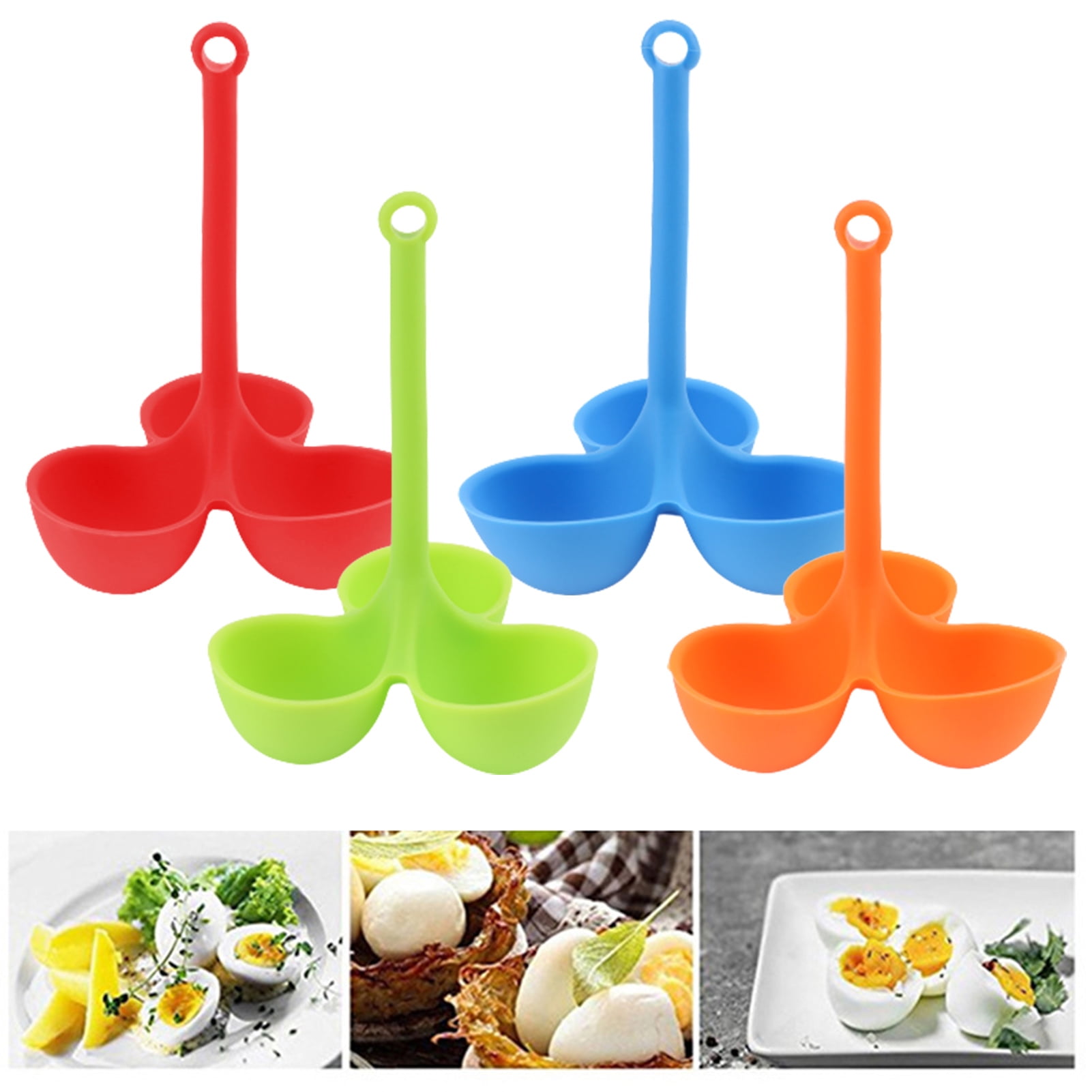 Egg Poacher Food Grade 3 Holes Temperature Resistance Silicone Egg Cooker Egg Holder Cup Cooking