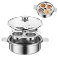 Egg Poacher Pan with 4 Cups, Stainless Steel Egg Poaching Pan, Poached ...