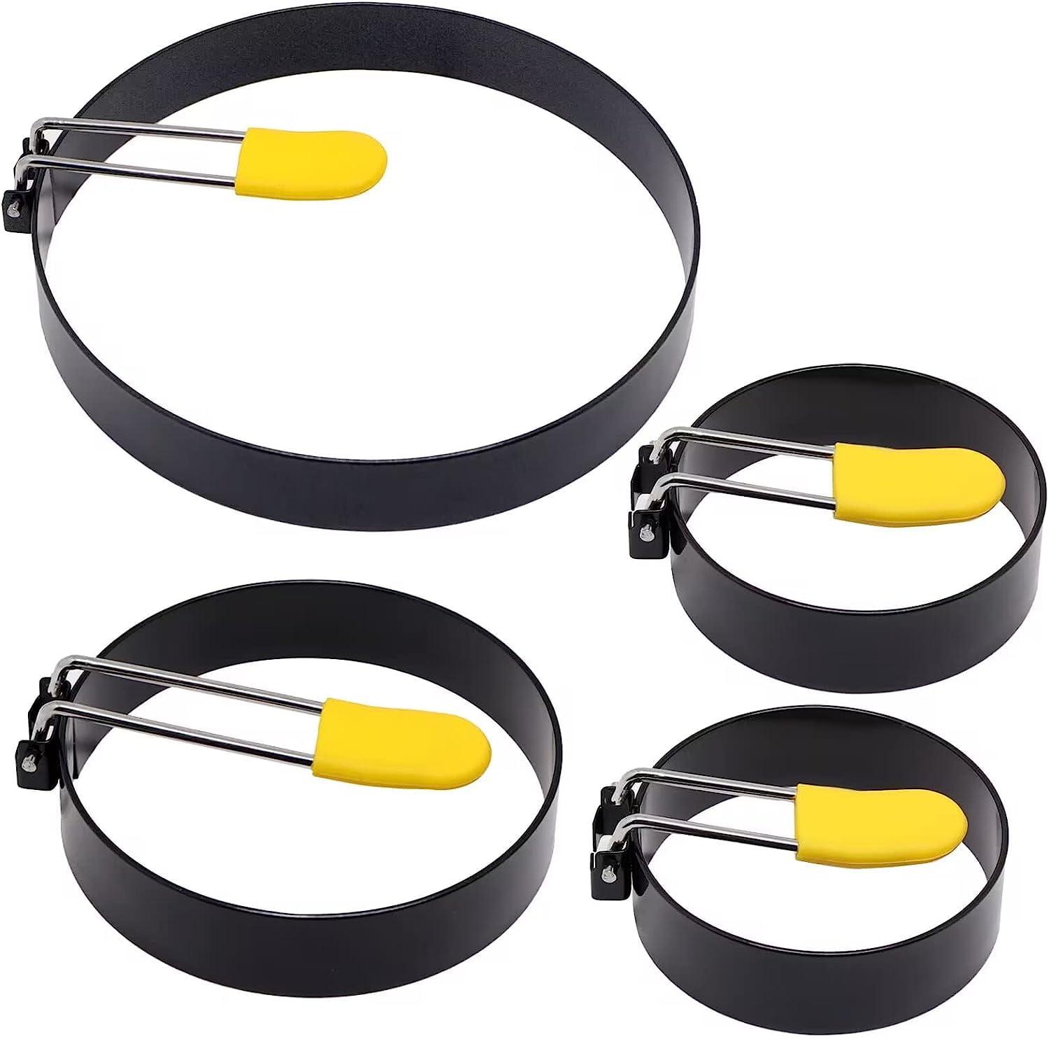 Egg Rings Pancake Mold Set, Nonstick Egg Rings For Frying Eggs Griddle ...