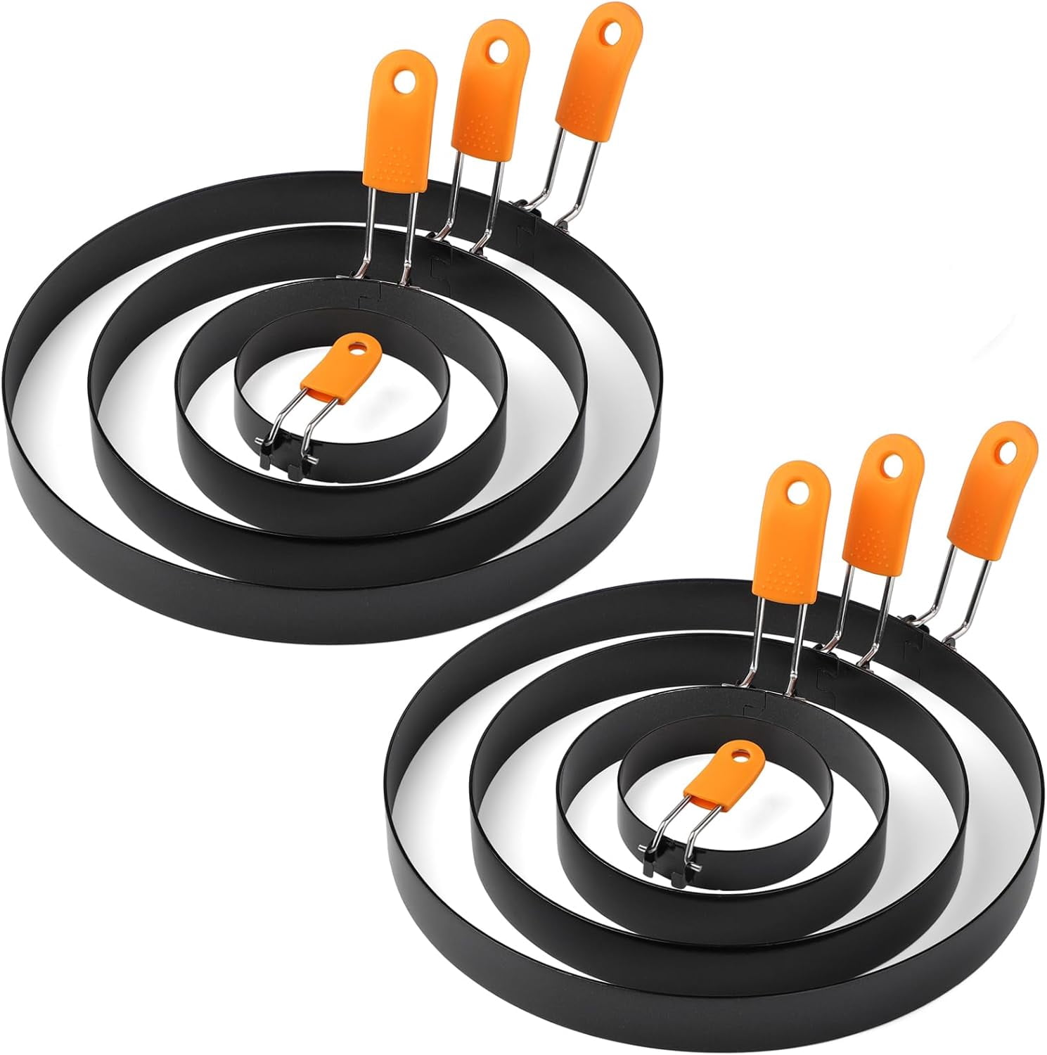 Egg Rings Set of 8 Pancake Mold Stainless Steel Egg Ring for Griddle ...