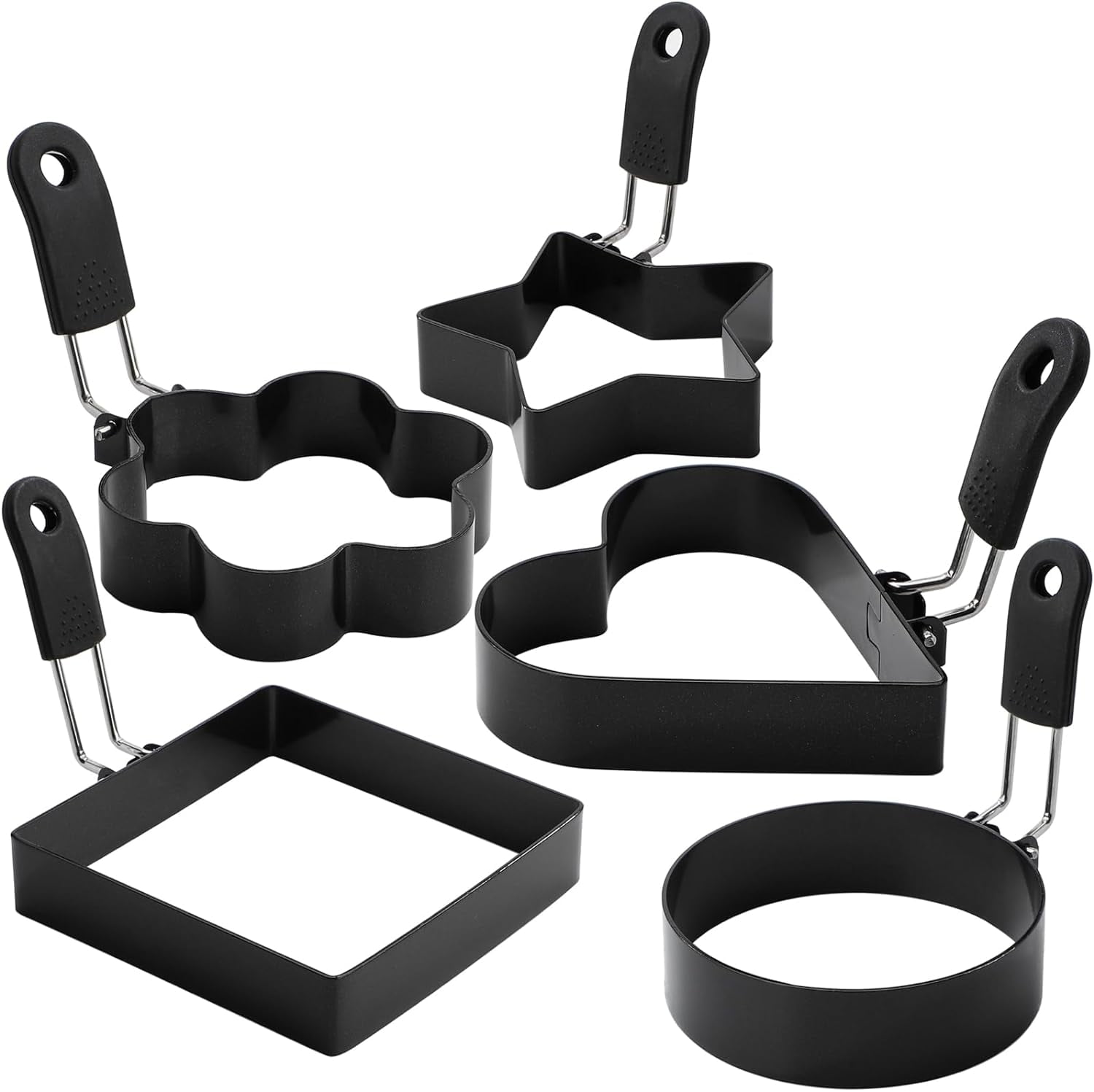 Egg Rings for Frying Eggs Nonstick 5 Packs Egg Ring Stainless Steel ...