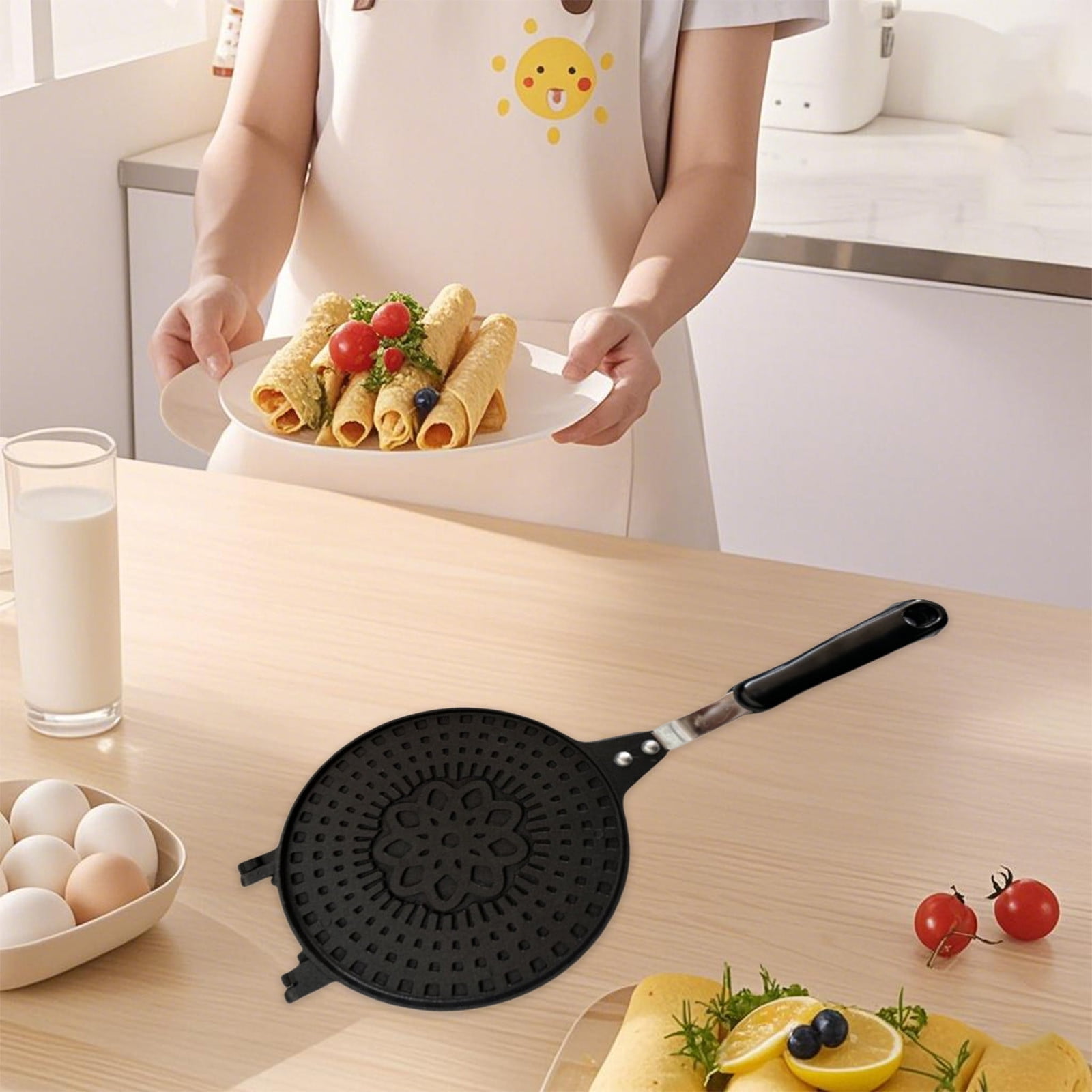 Egg Roll Maker Non-Stick Press | Aluminum Alloy Crepe Waffle Cake Mold ...