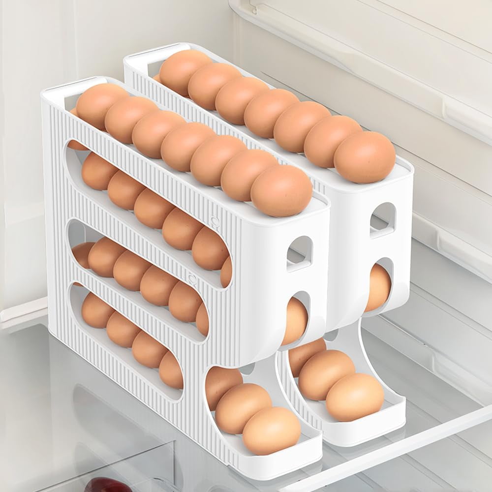 Egg Roller Dispenser for Refrigerator, 2 Pack Storage Container Holds ...
