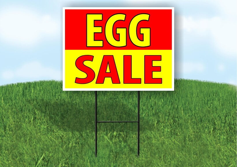 Egg Sale Red Yellow Yard Sign Road Sign (Excluding Stand) SIZE: 12" x ...