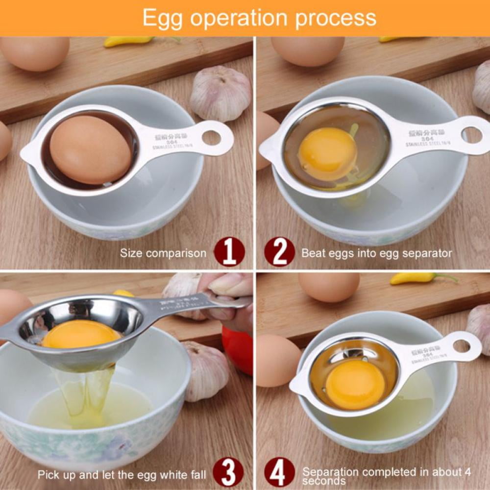 Egg Separator, Stainless Steel Egg White Yolk Filter Egg Sieve Kitchen ...