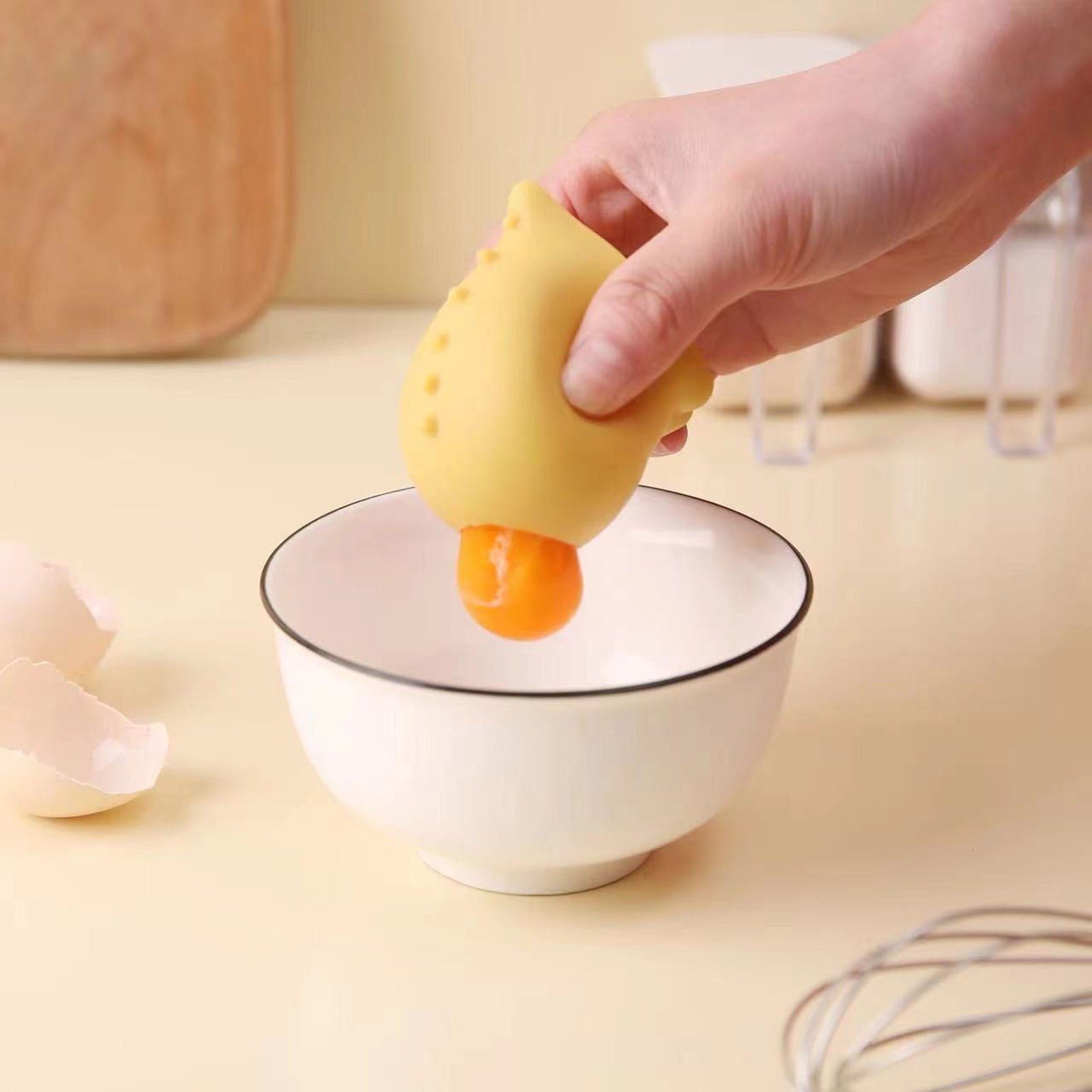 Egg Separator White Yolk Aspirator, Stainless Steel Egg Isolator, Quick ...