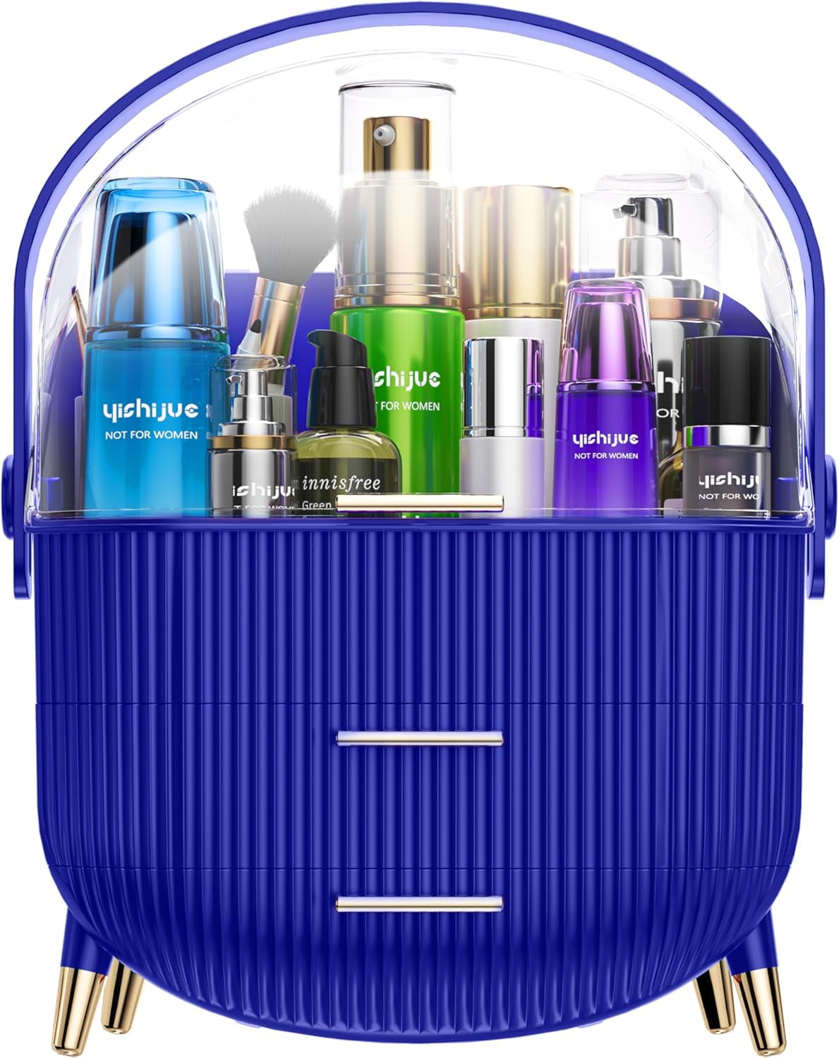 Egg Shape(Oval) Makeup Storage Box, Countertop Portable Vanity ...