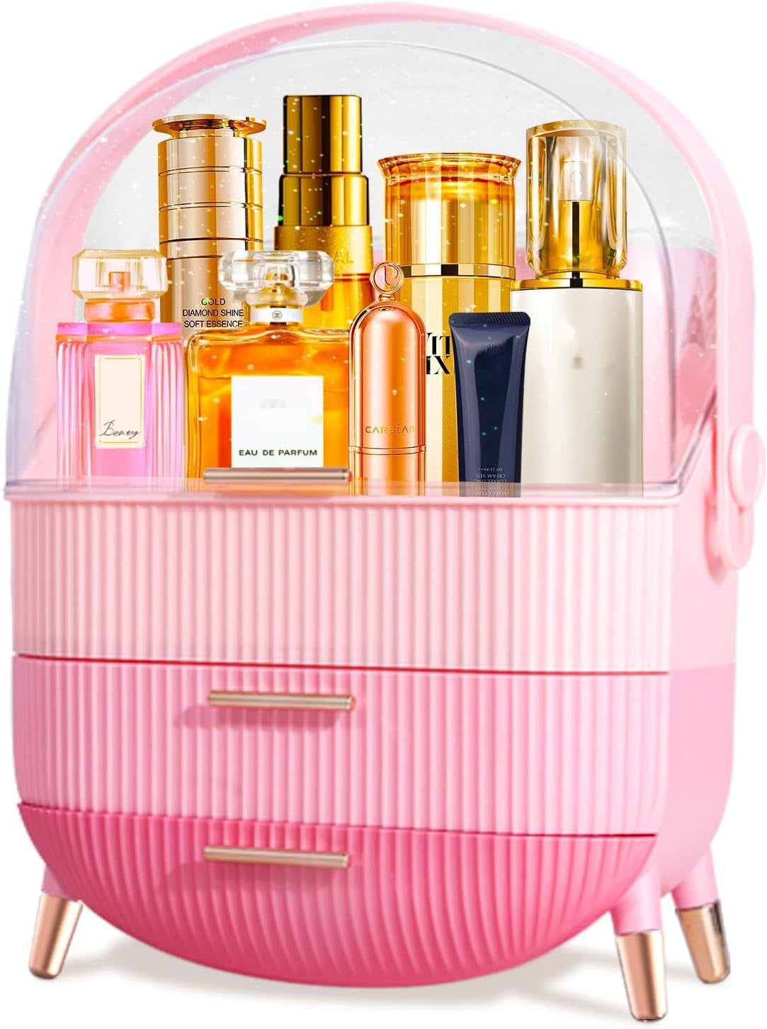 Egg Shape(Oval) Makeup Storage Box, Countertop Portable Vanity ...