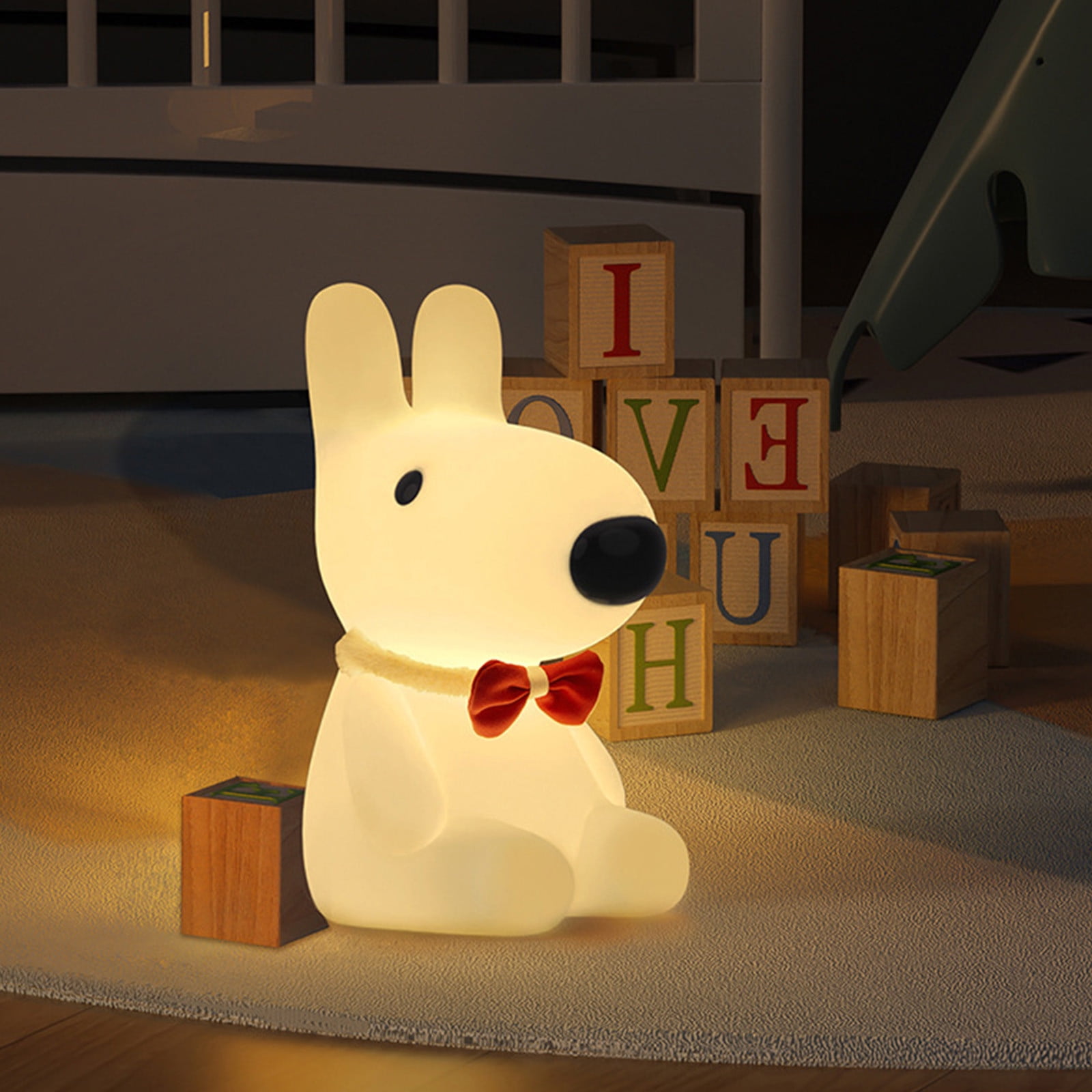Egg-Shaped LED Night Light - Rechargeable Mood Light for Dogs & Kids ...
