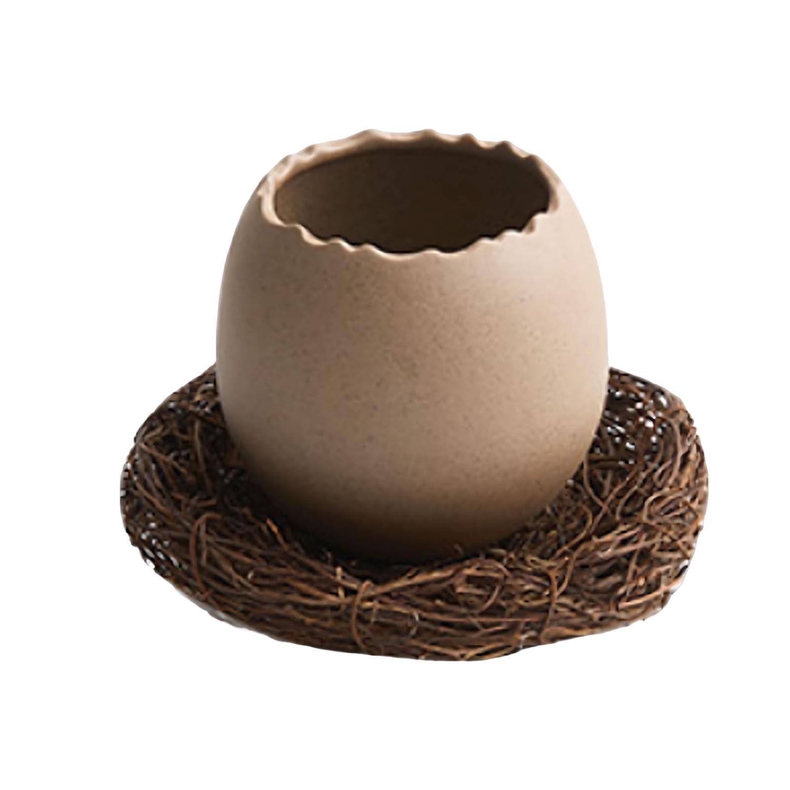 Egg Shell Bowl with Bird Nest Broken Egg Bowl,1 Set Ceramic Eggshell ...