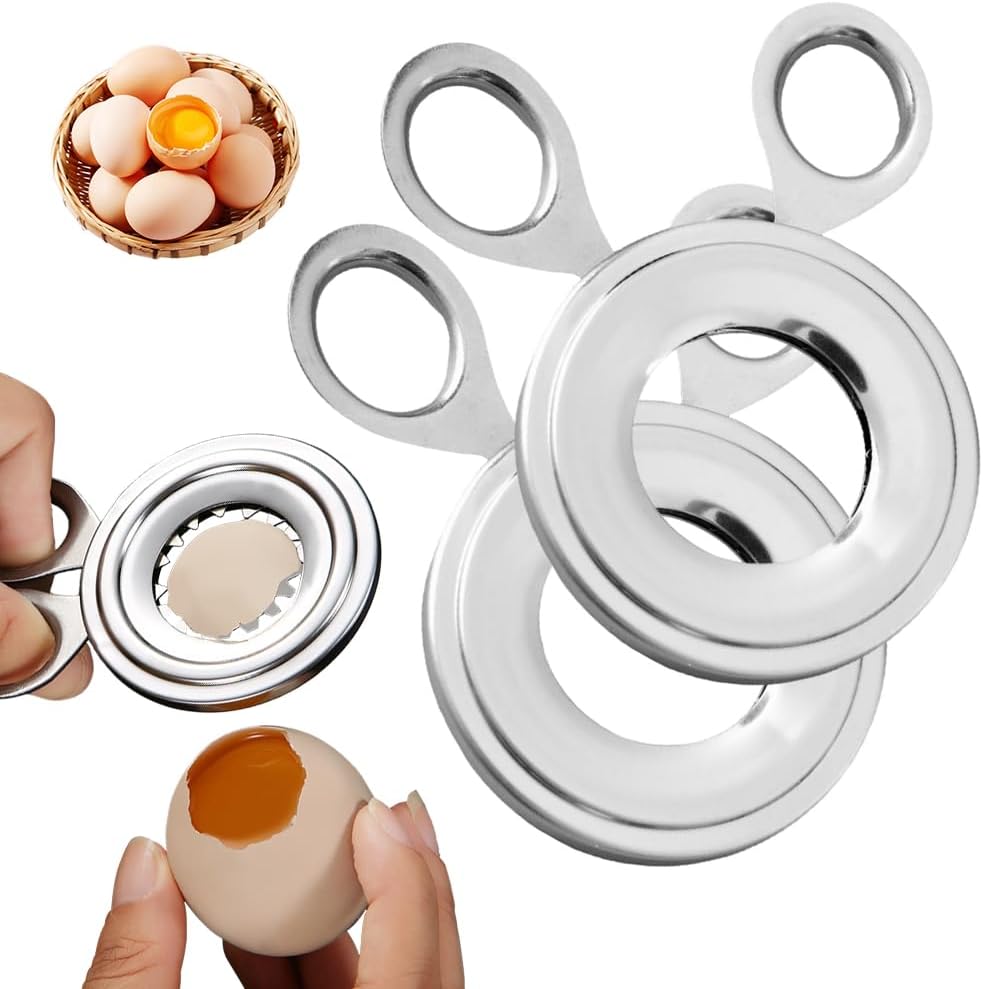 Egg Shell Opener, 2024 New Stainless Steel Egg Cracker Tool Egg Topper Cutter, Upgrade Egg ...