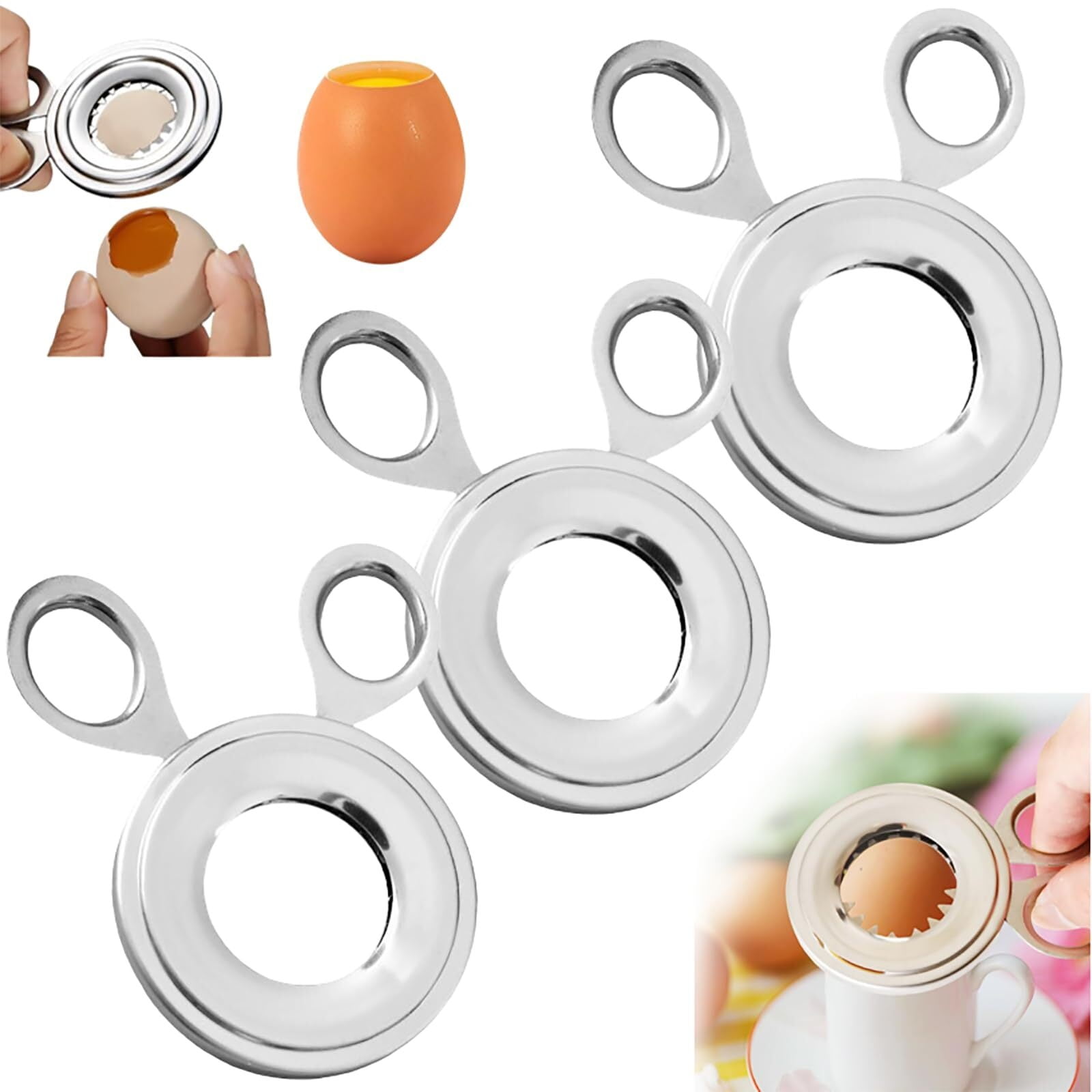 Egg Shell Opener, 2024 Upgrade Stainless Steel Egg Topper Tool Egg ...