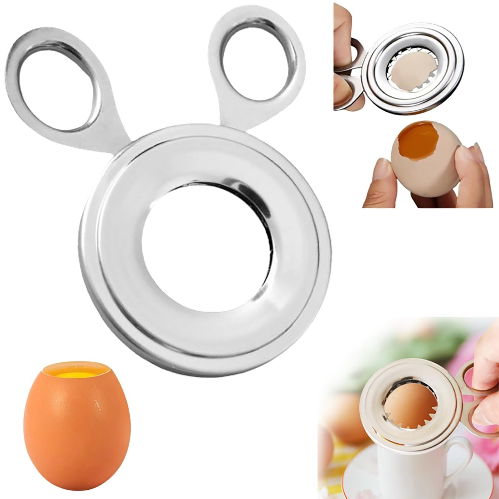 Egg Shell Opener, 2024 Upgrade Stainless Steel Egg Topper Tool Egg ...
