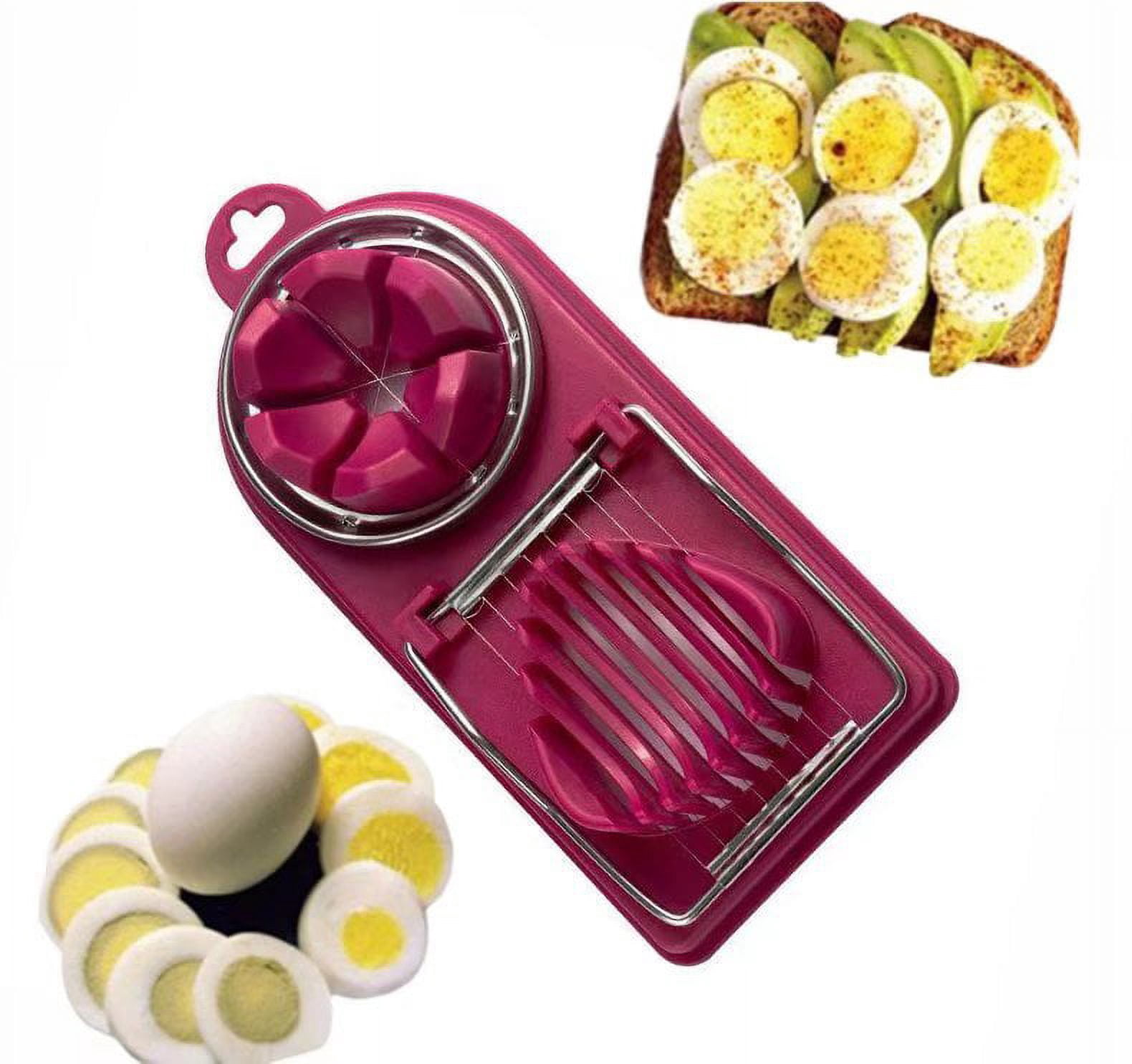 Egg Slicer, Egg Cutter for Hard Boiled Eggs 2 in 1 Durable Stainless ...