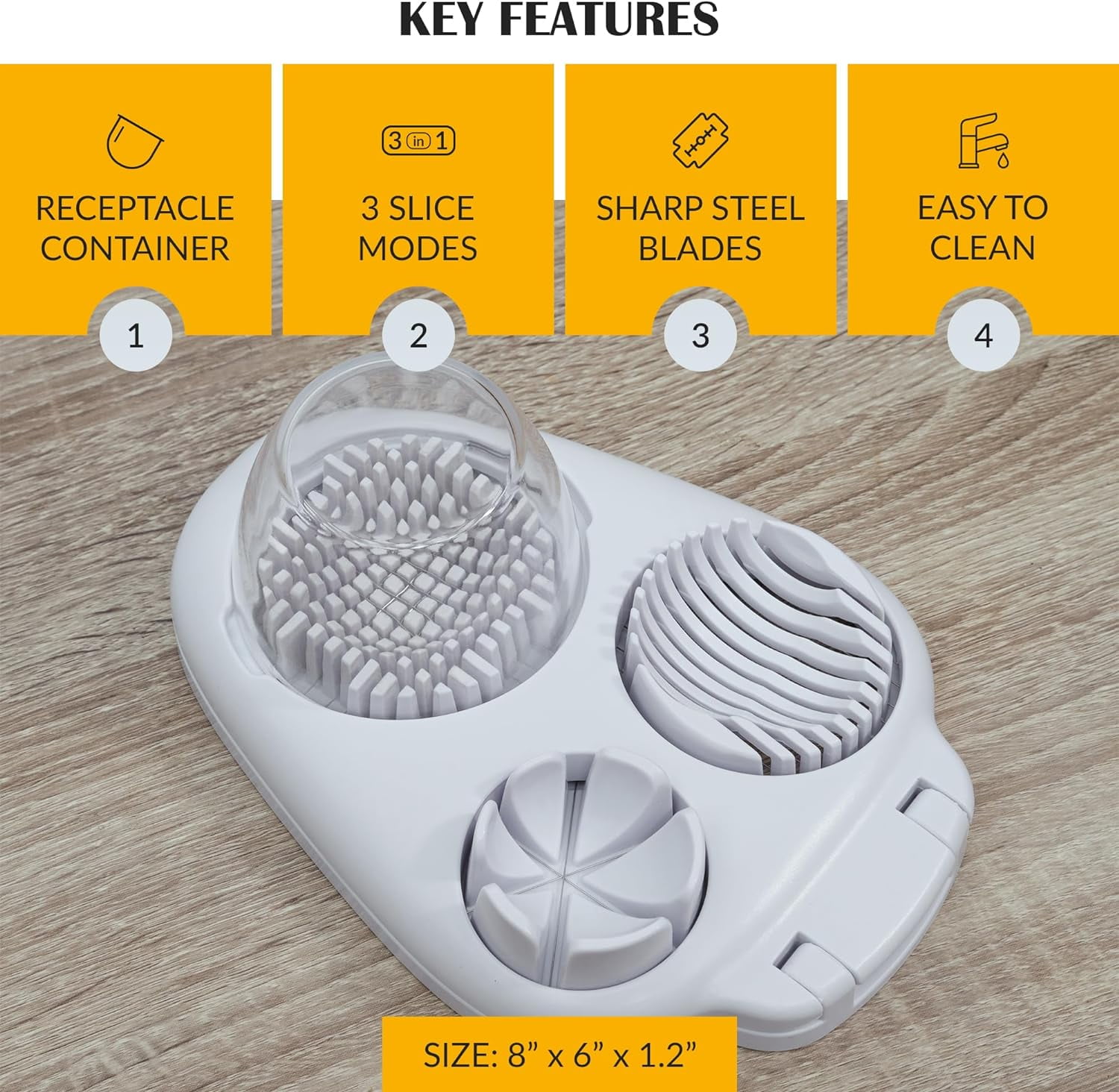 Egg Slicer for Hard Boiled Eggs - 3 Slice Modes, Handy Heavy Duty Stainless Steel Egg Cutter ...