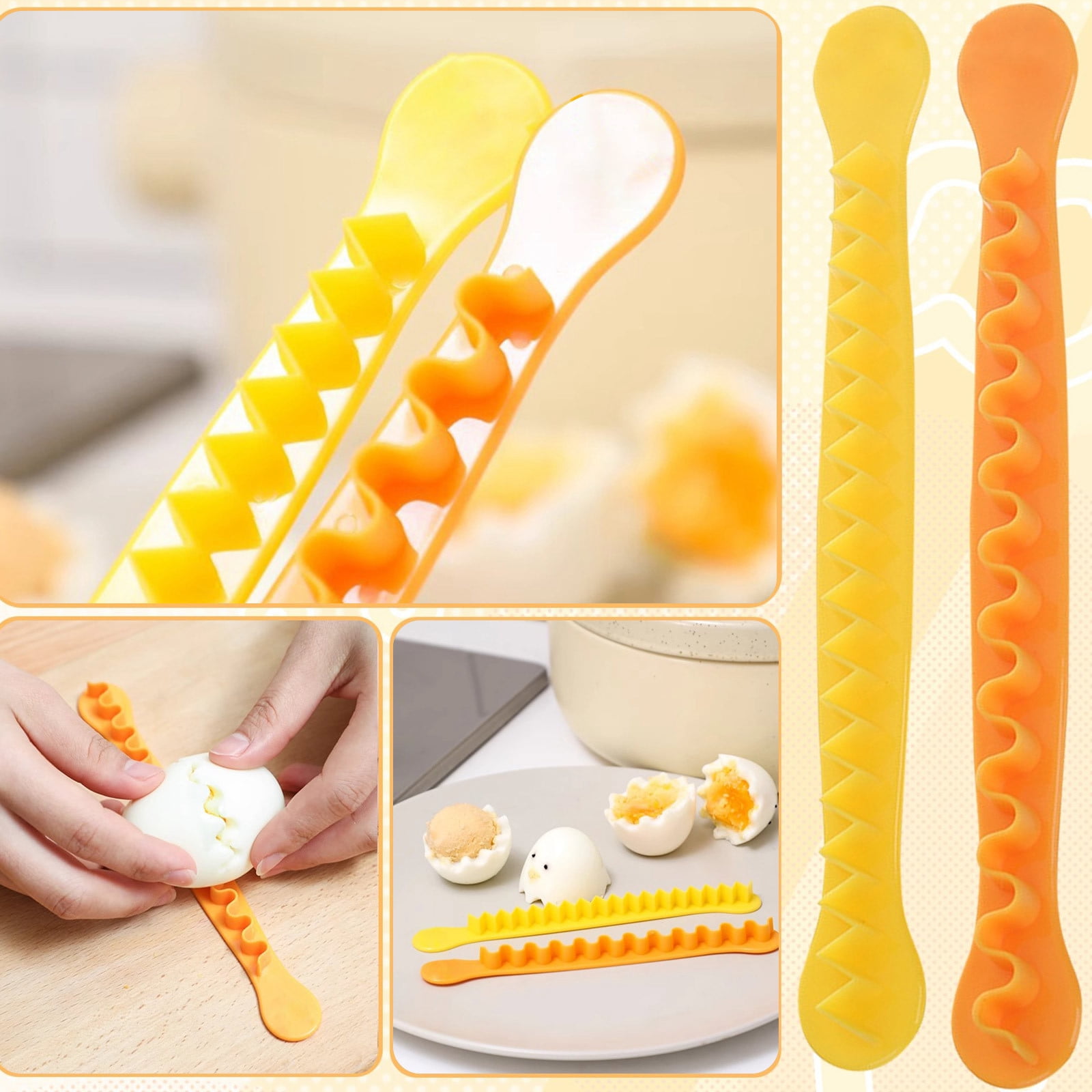 Egg Slicer, Spam Slicer with 2 PCS Wavy Shaped Egg Cutter for Hard ...
