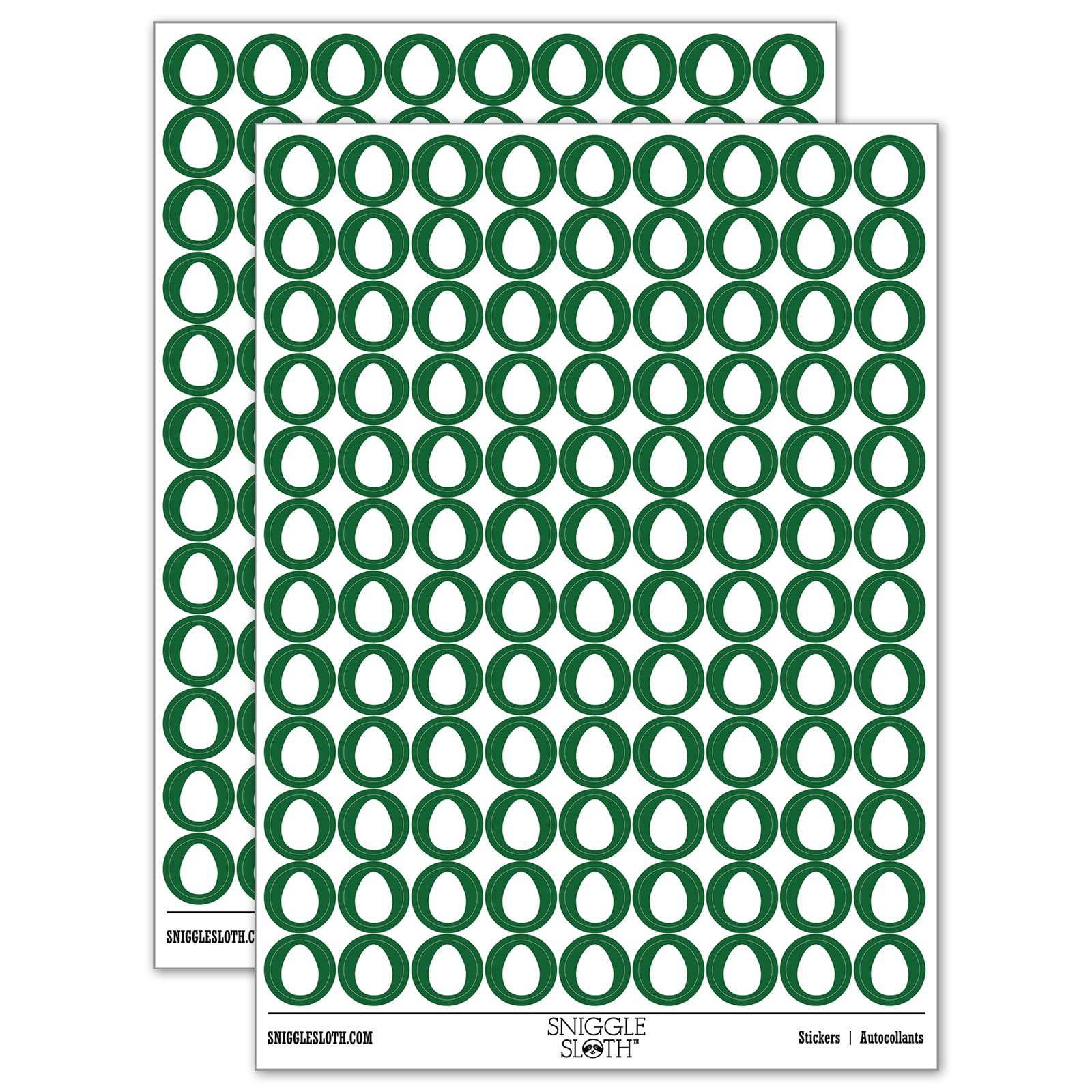 Egg Solid 200+ Round Stickers - Dark Green - Matte Finish - 0.50" Size ...