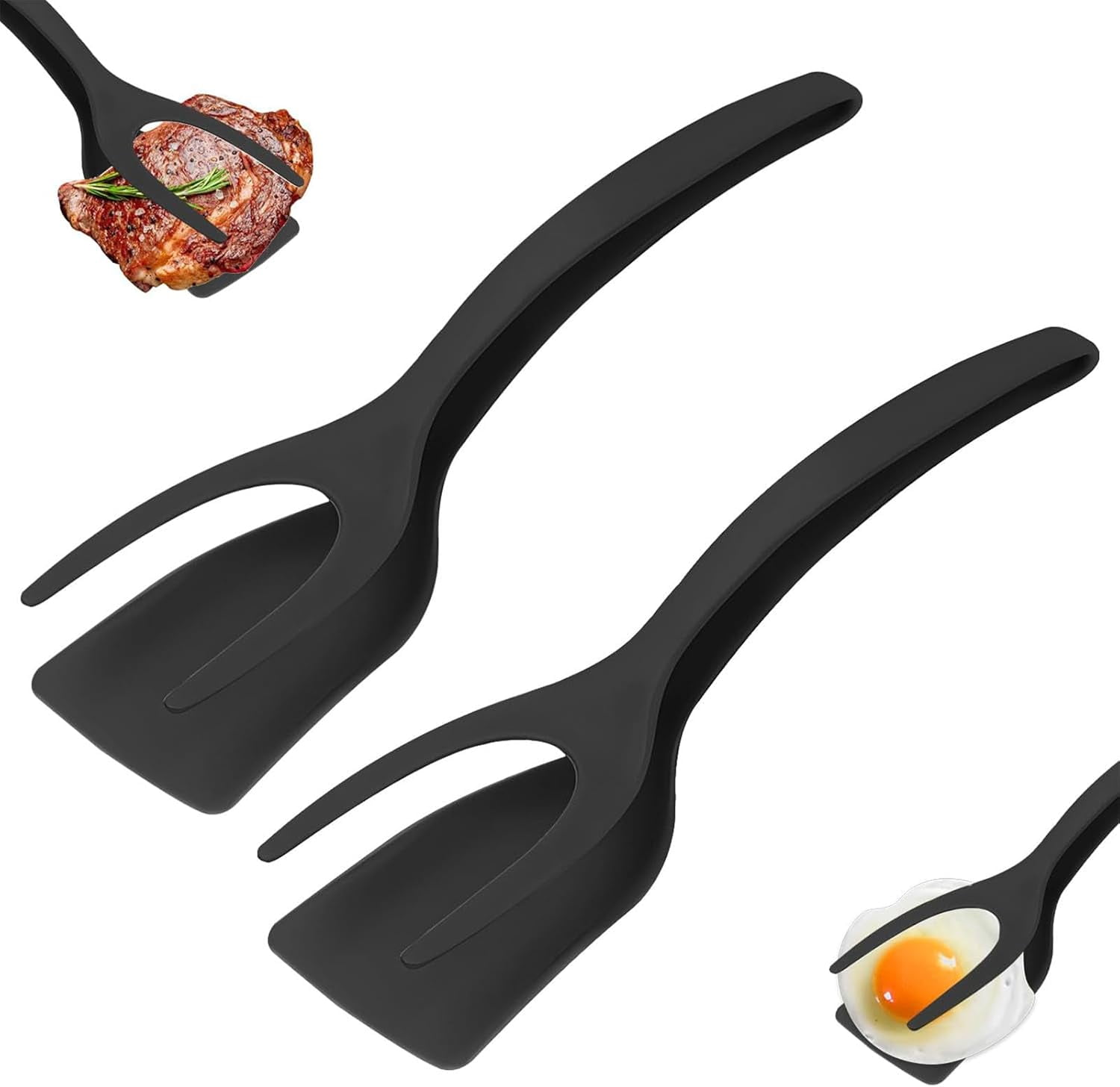 Egg Spatula Flipper, 2 in 1 Spatula Tong Egg Spatula, Grip and Flip ...